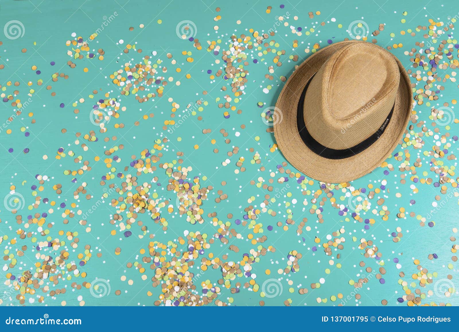 Background of Confetti with Elements Related To the Carnival and Summer ...