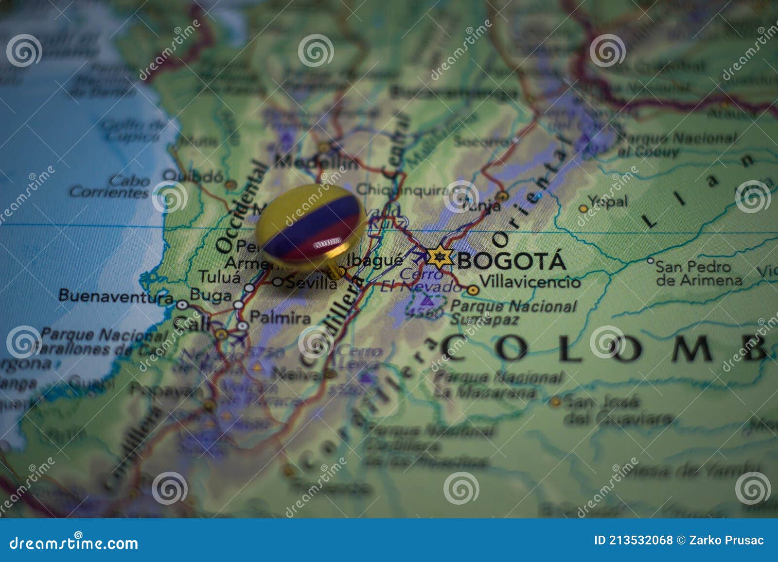 Ibague Pinned on a Map with Flag of Colombia Stock Photo - Image of ...