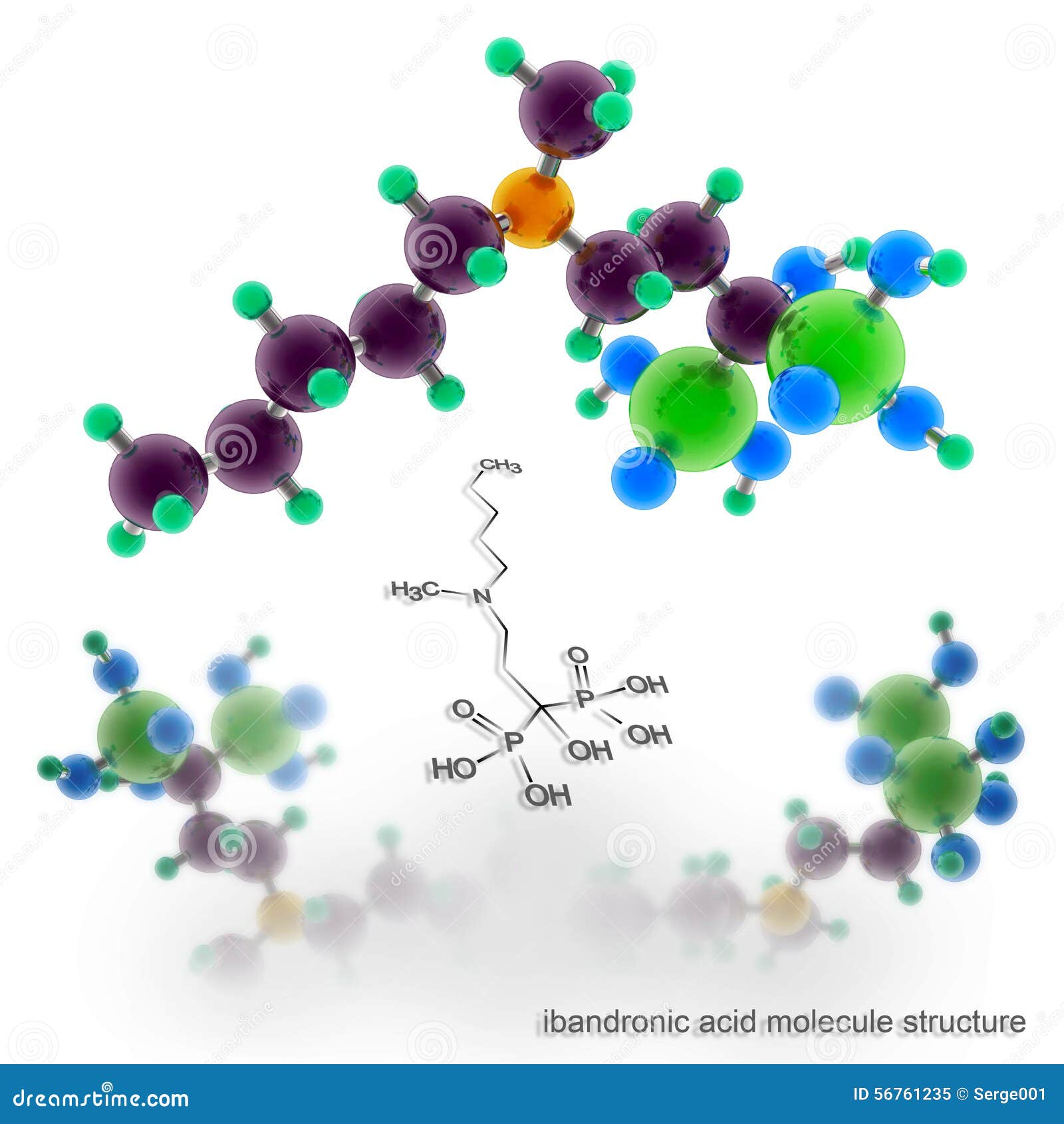 Ibandronic Acid Molecule Structure. Stock Illustration - Illustration ...