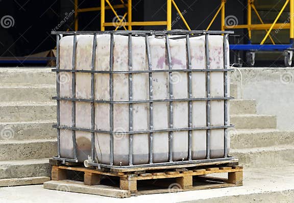 IBC container for liquid stock image. Image of system - 318806467