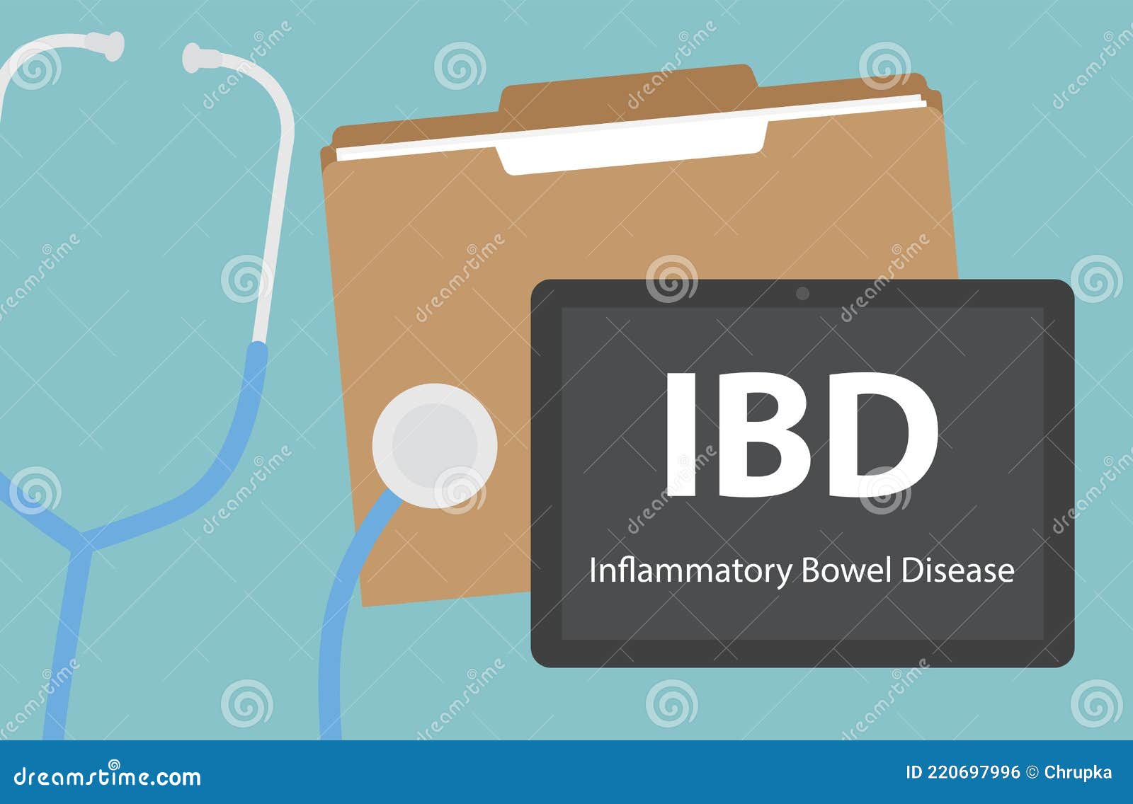 IBD Inflammatory Bowel Disease Written on Tablet Screen Stock Vector ...