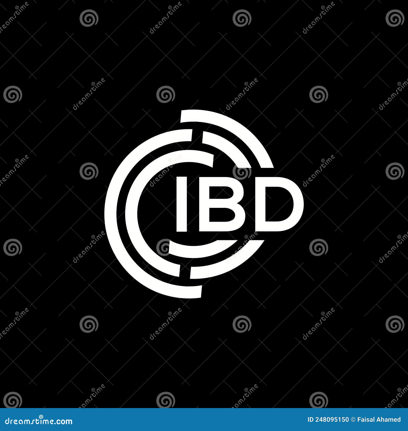 IBD Letter Logo Design on Black Background. IBD Creative Initials ...