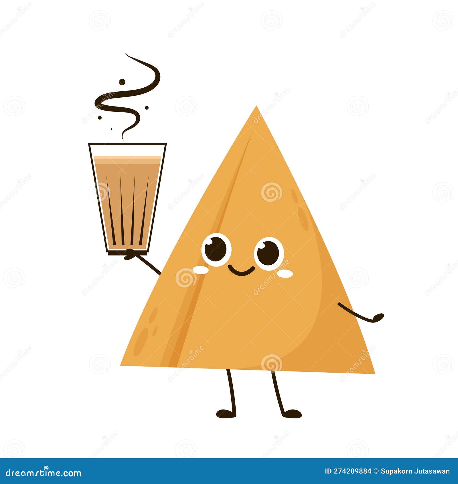 Chai Character. Karak Milk Chai Illustration on Organic Background ...