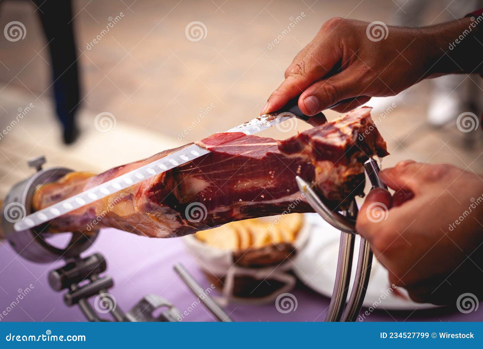 Iberian Ham Cutter at an Event Stock Image - Image of spanish, work ...