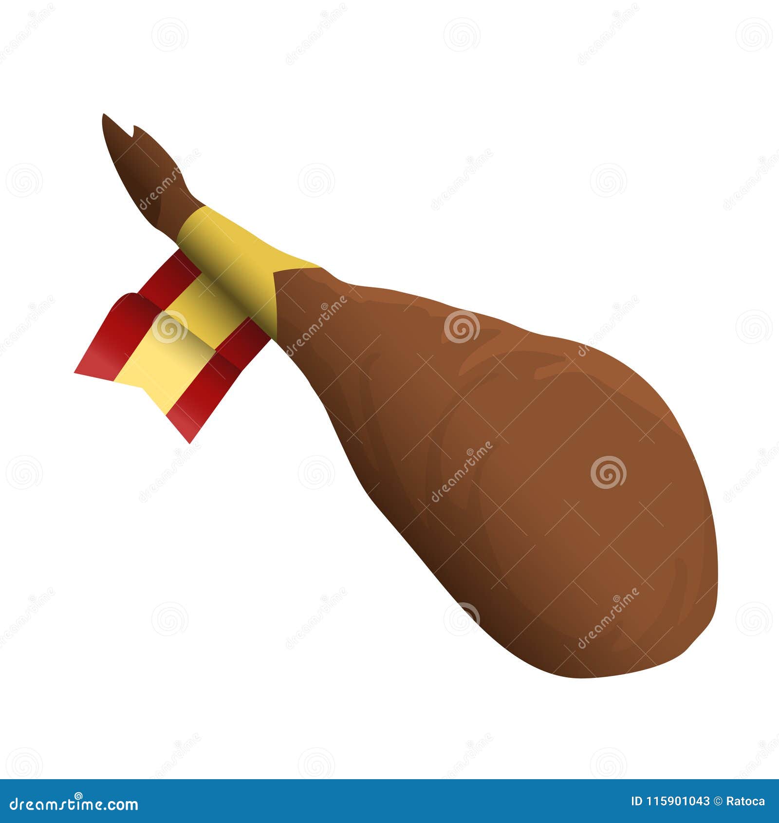 Iberian ham illustration stock vector. Illustration of flag - 115901043