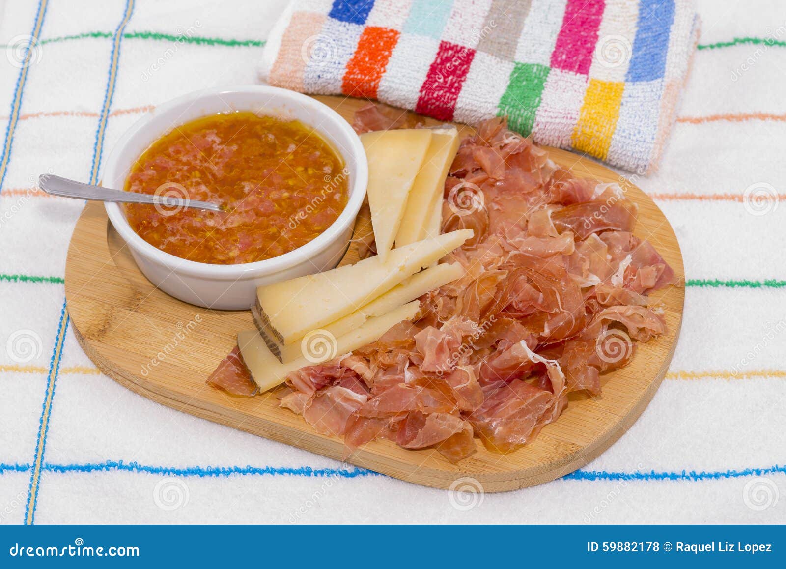 Iberian ham table. stock photo. Image of bread, tumaca - 59882178