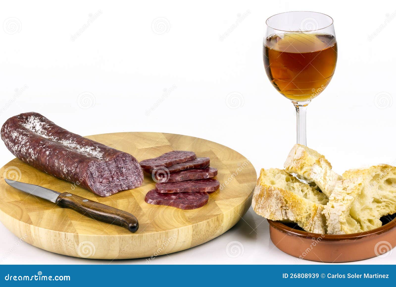 Iberian sausage table stock image. Image of bread, piquant - 26808939