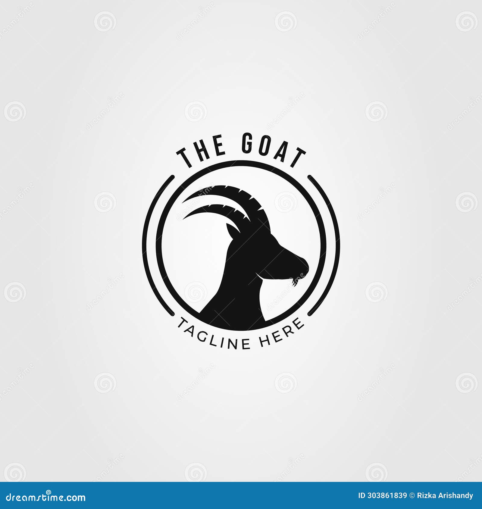 Ibex Head Silhouette Vector Illustration | CartoonDealer.com #154095082