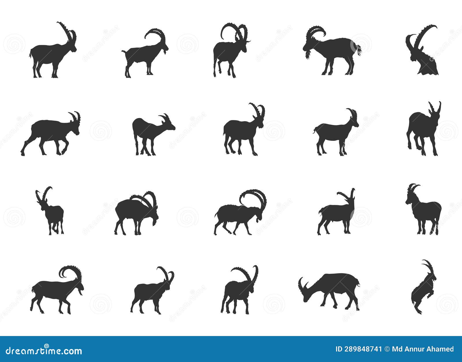 Ibex Silhouette, Ibex Goat Silhouette, Alpine Ibex Silhouette, Ibex ...