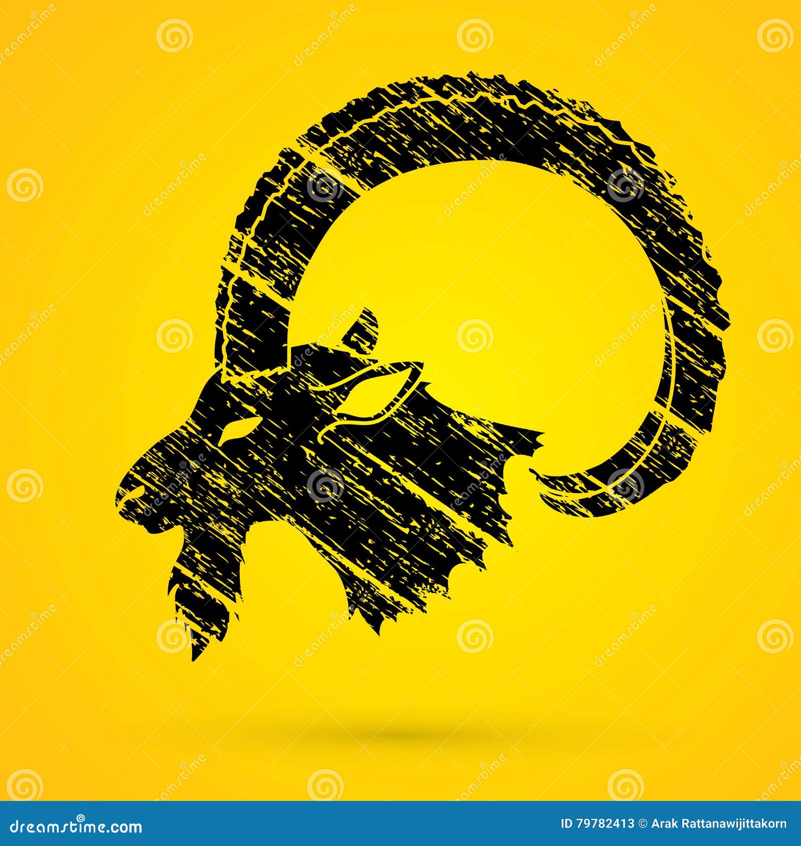 Ibexes Head stock vector. Illustration of creative, powerful - 79782413