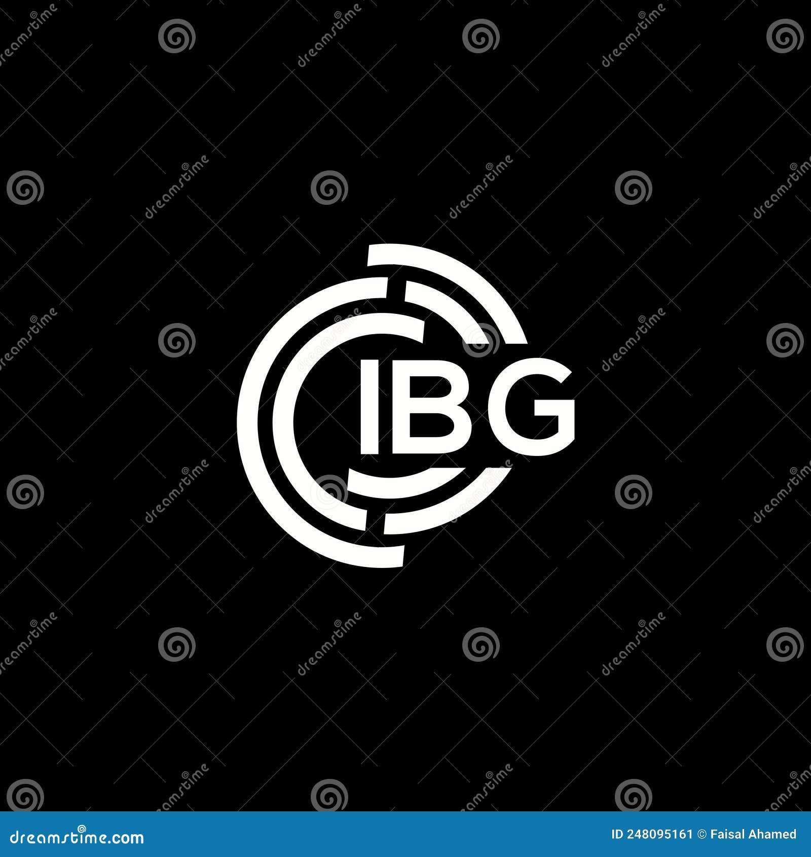 IBG Letter Logo Design on Black Background. IBG Creative Initials ...