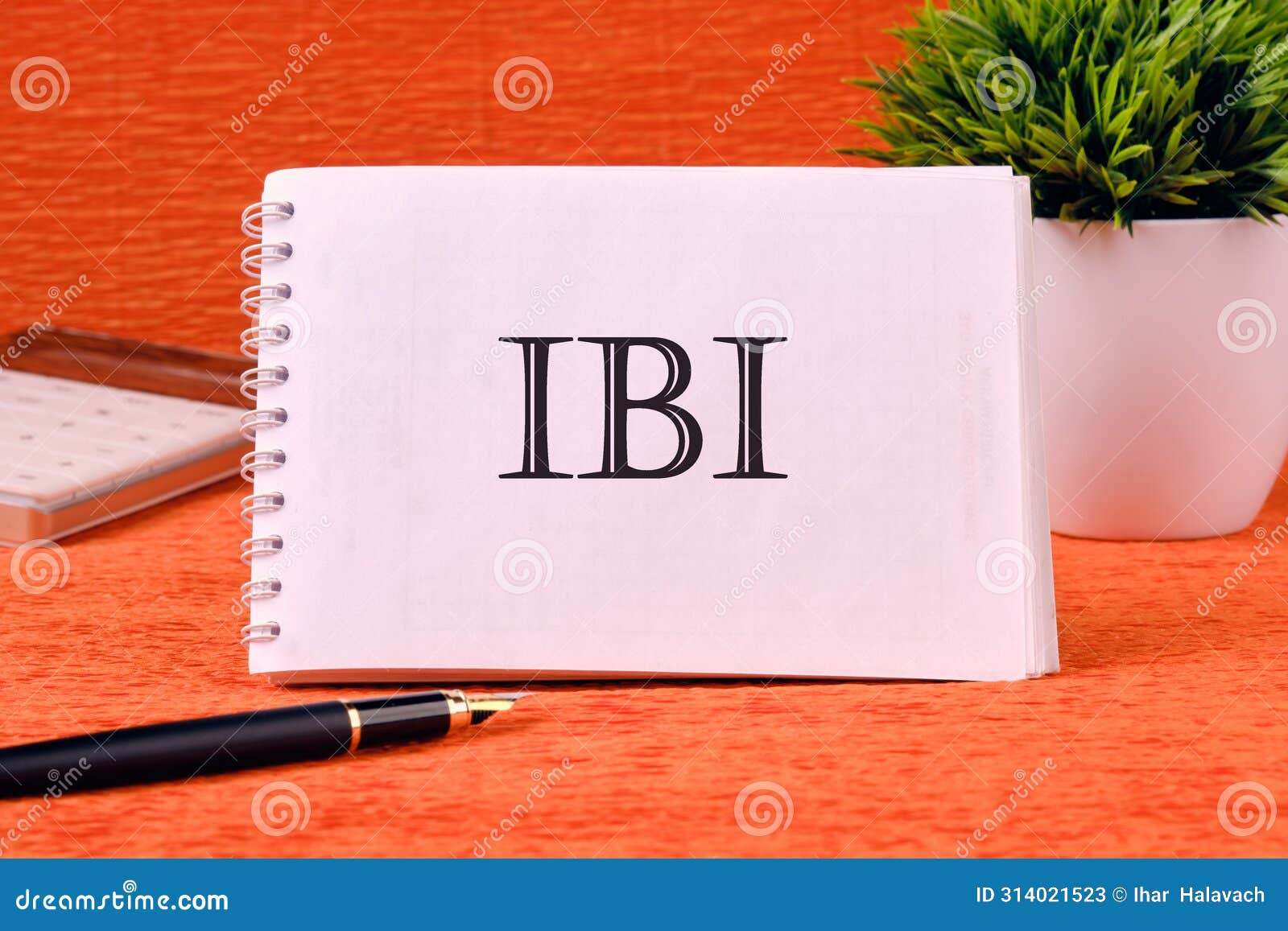 IBI Symbol on a White Sheet of a Notebook. Business Concept Stock Image ...