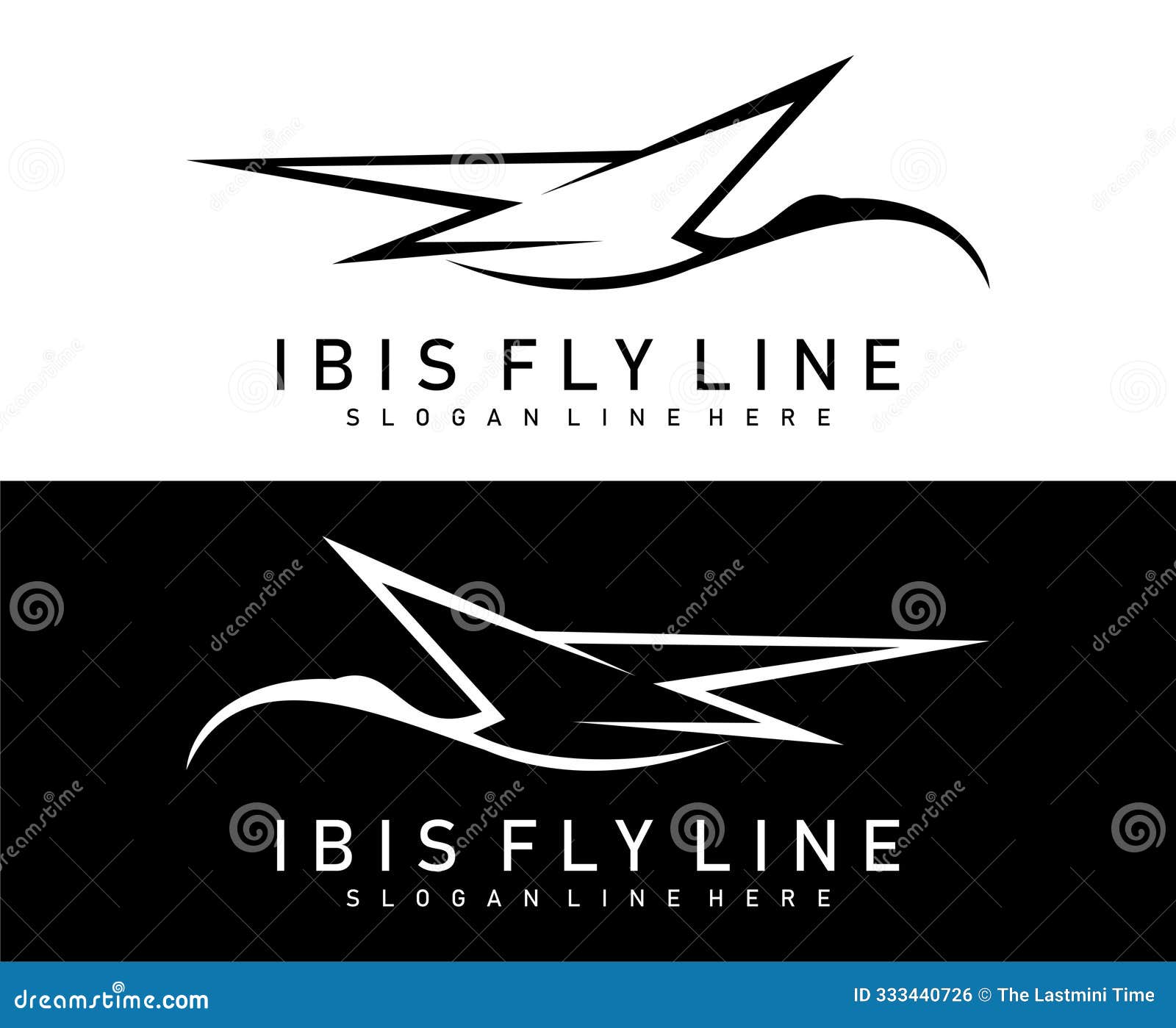 Ibis Fly Line Illustration Logo Design Vector Stock Illustration ...