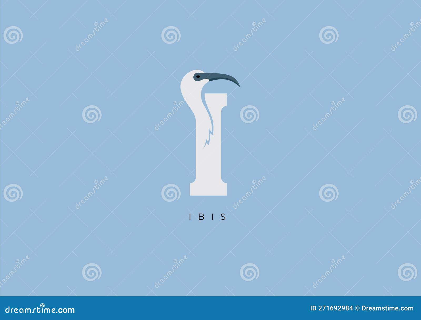 IBIS I MONOGRAM, VECTOR LOGO, BLUE BACKGROUND Stock Vector ...