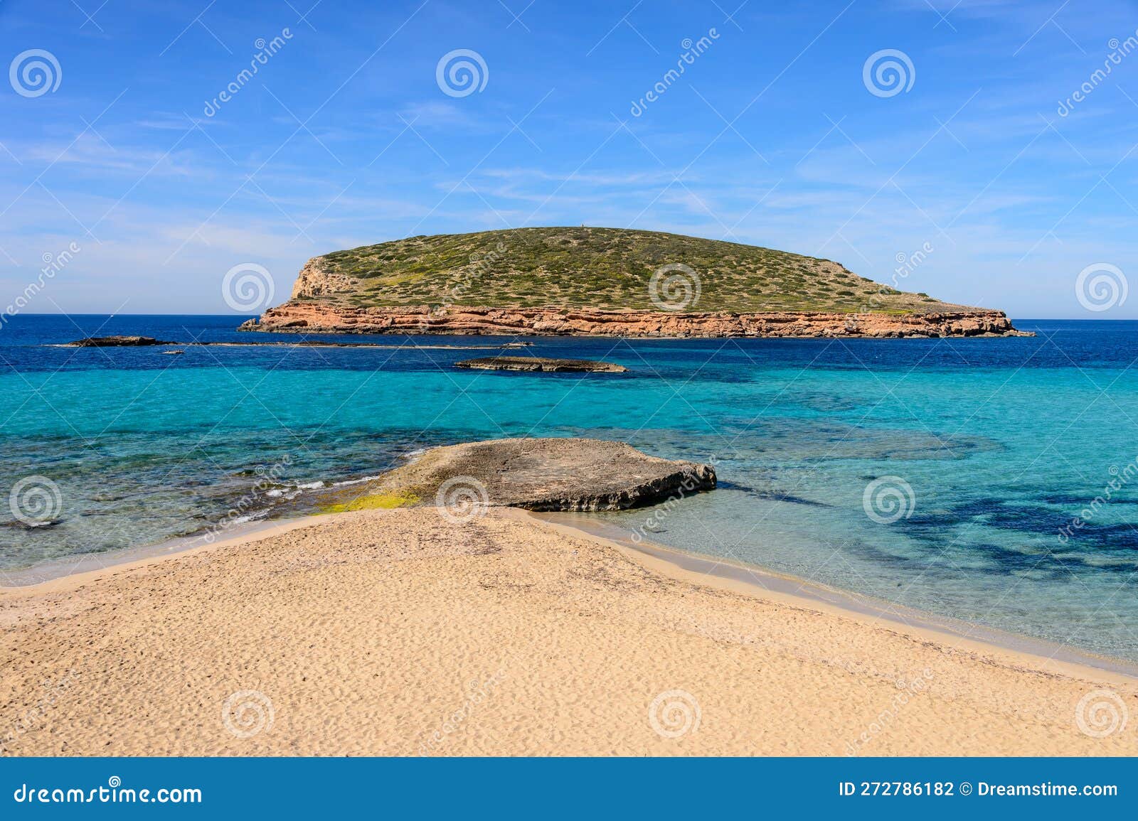 Ibiza. Cala Conta stock photo. Image of beach, tourism - 272786182