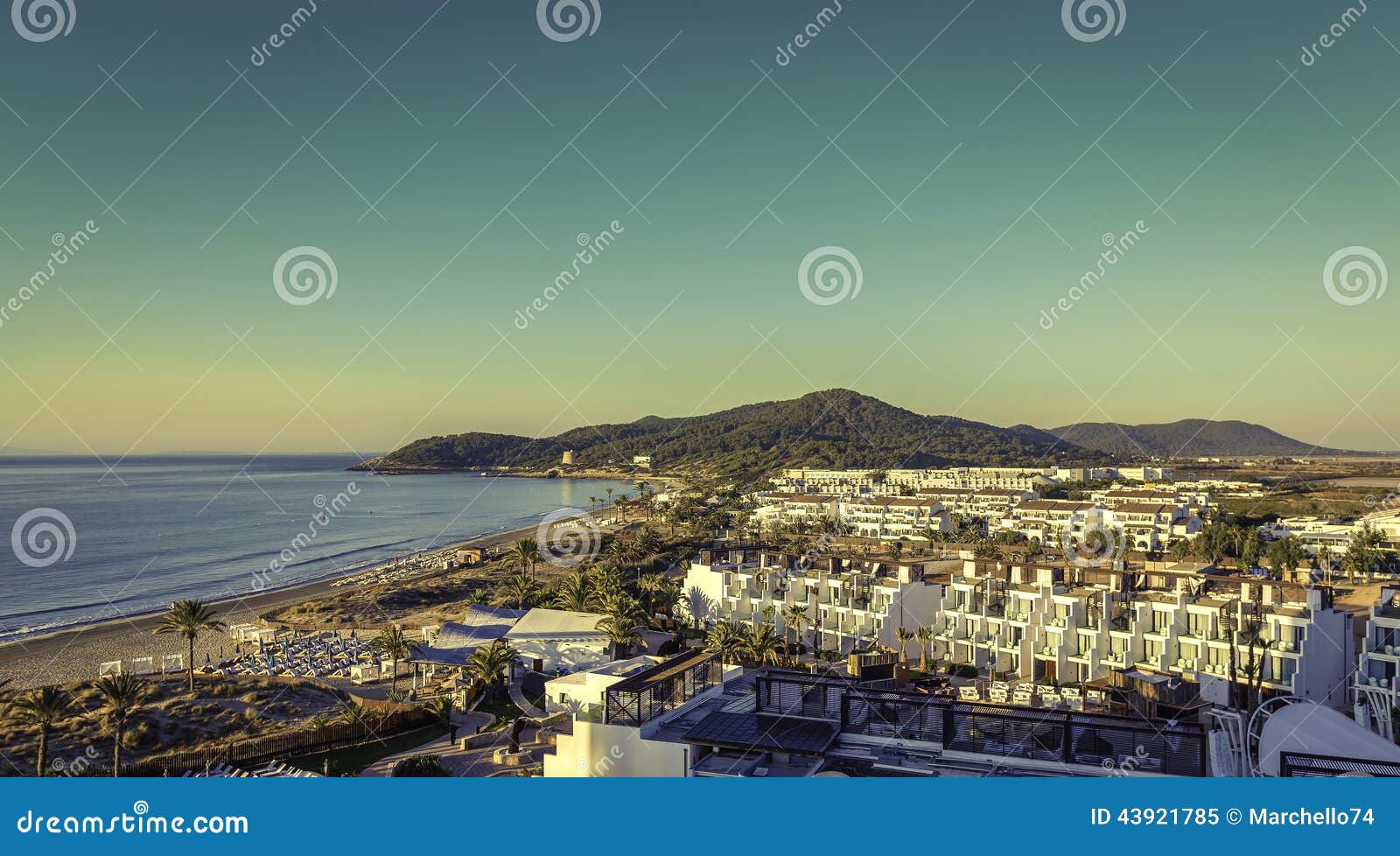 Ibiza Eivissa, Sunrise Over Playa Den Bossa Beach Stock Image - Image ...