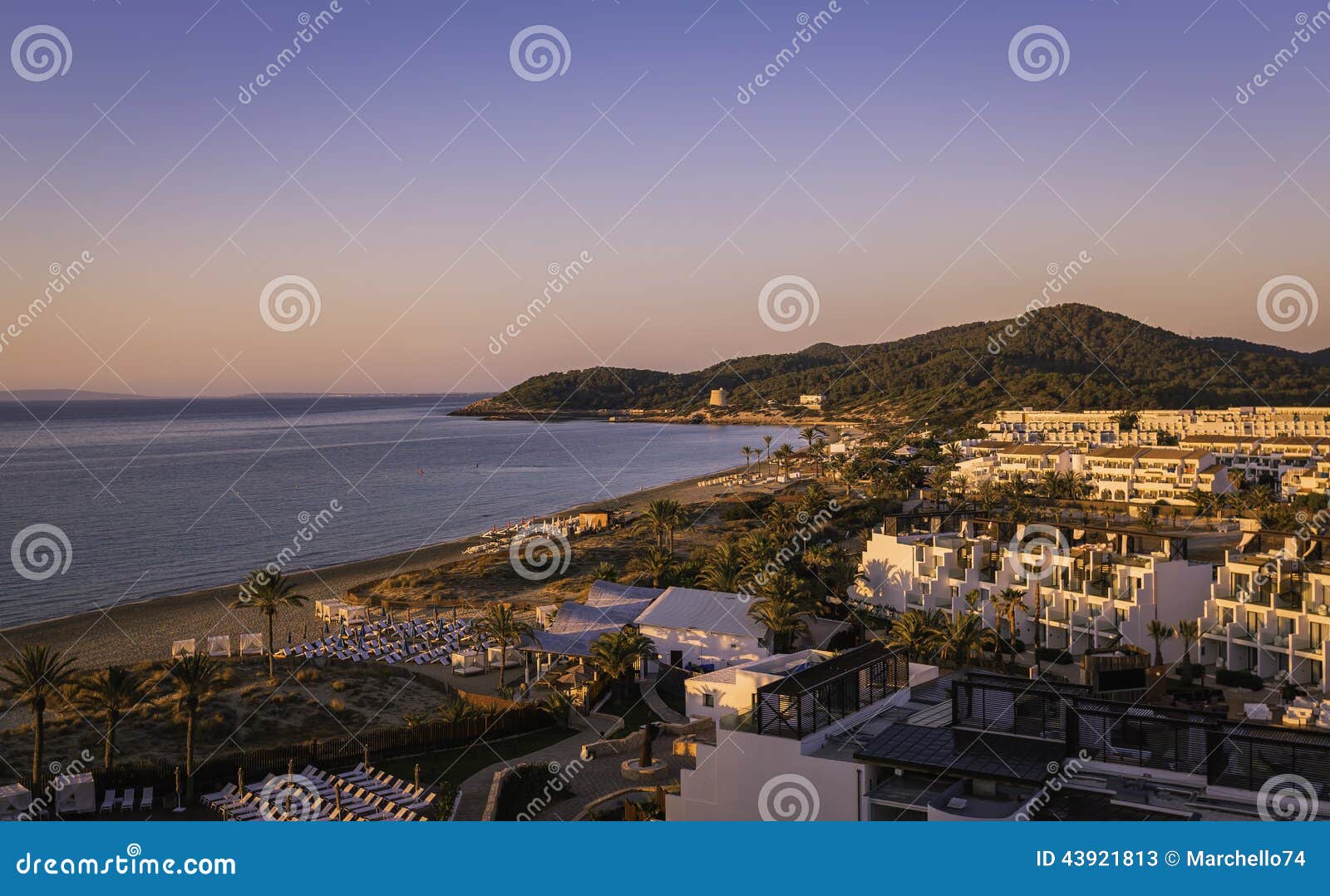 Ibiza Eivissa, Sunrise Over Playa Den Bossa Beach Stock Image - Image ...