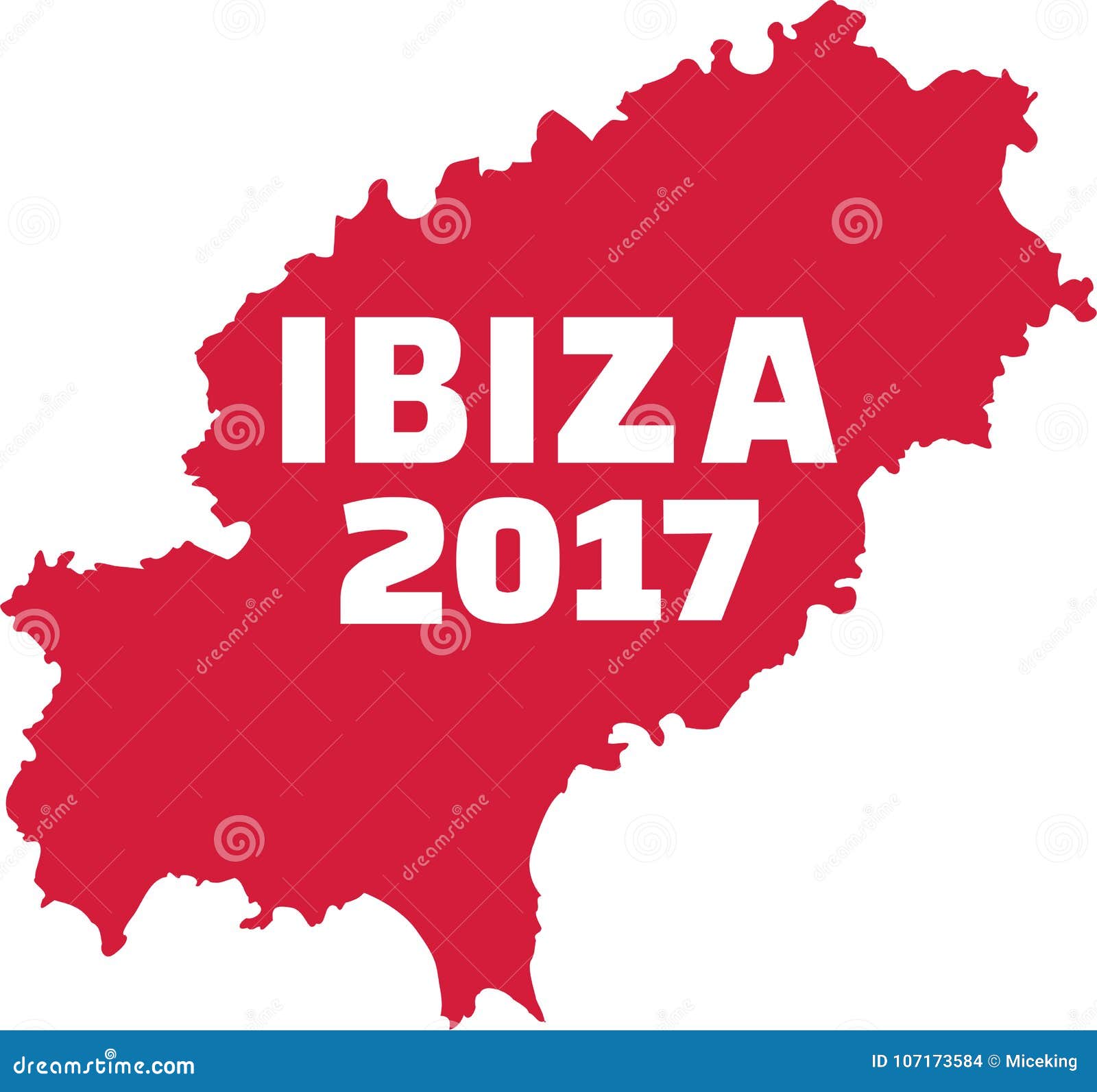 Ibiza map with Ibiza 2017 stock vector. Illustration of ibiza - 107173584
