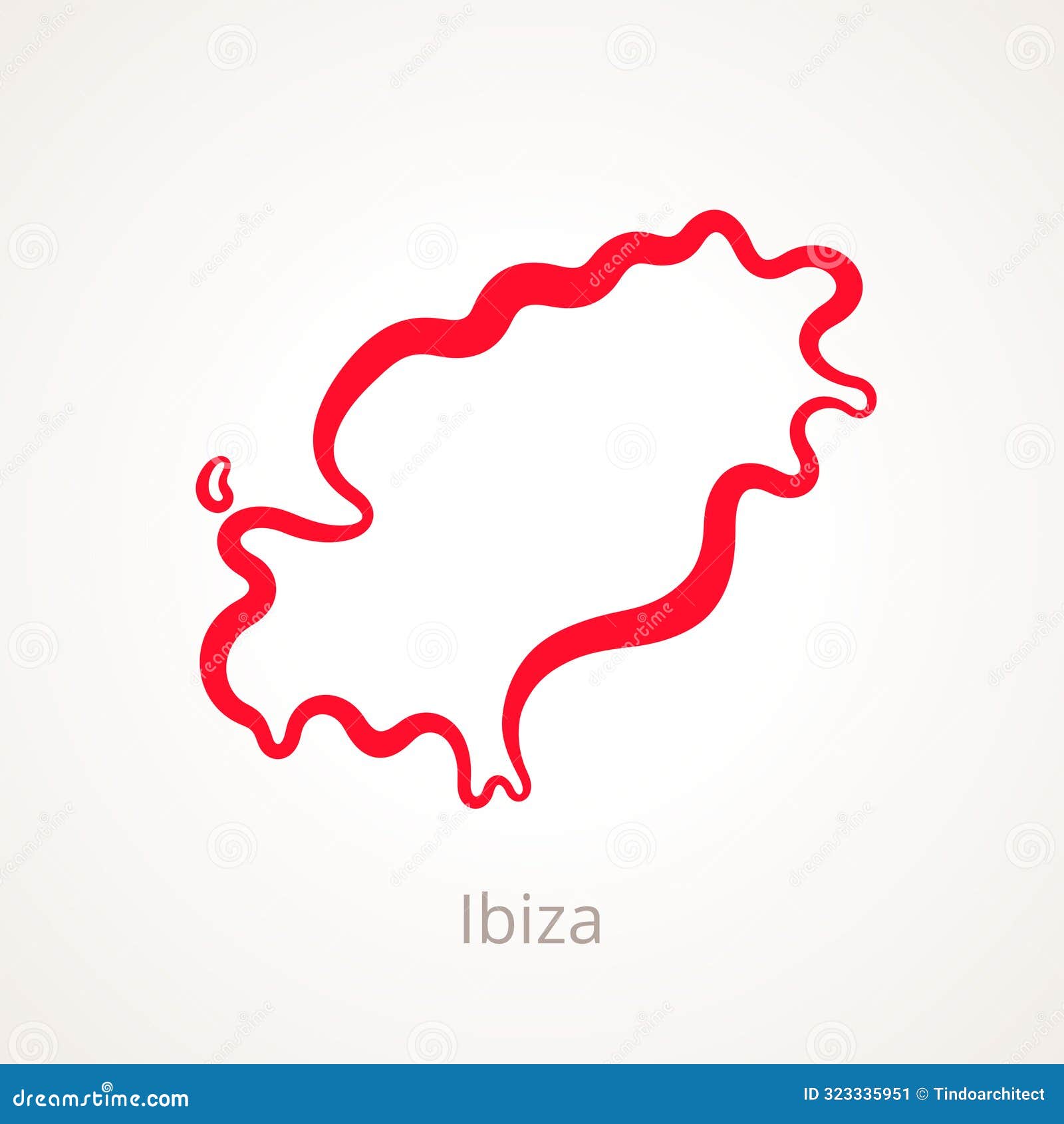 Ibiza - Outline Map stock vector. Illustration of borderline - 323335951
