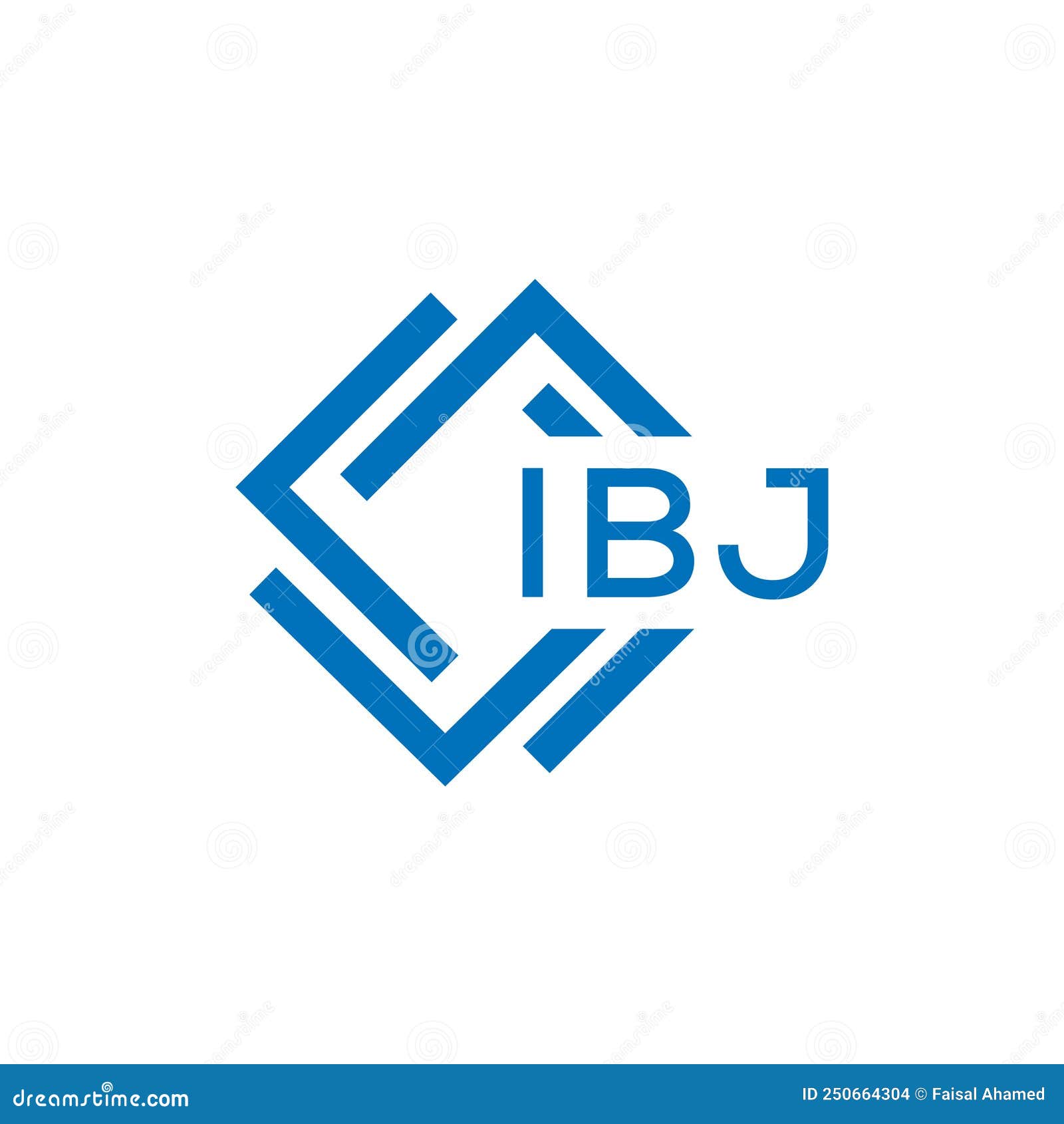 IBJ Letter Logo Design on White Background. IBJ Creative Circle Letter ...