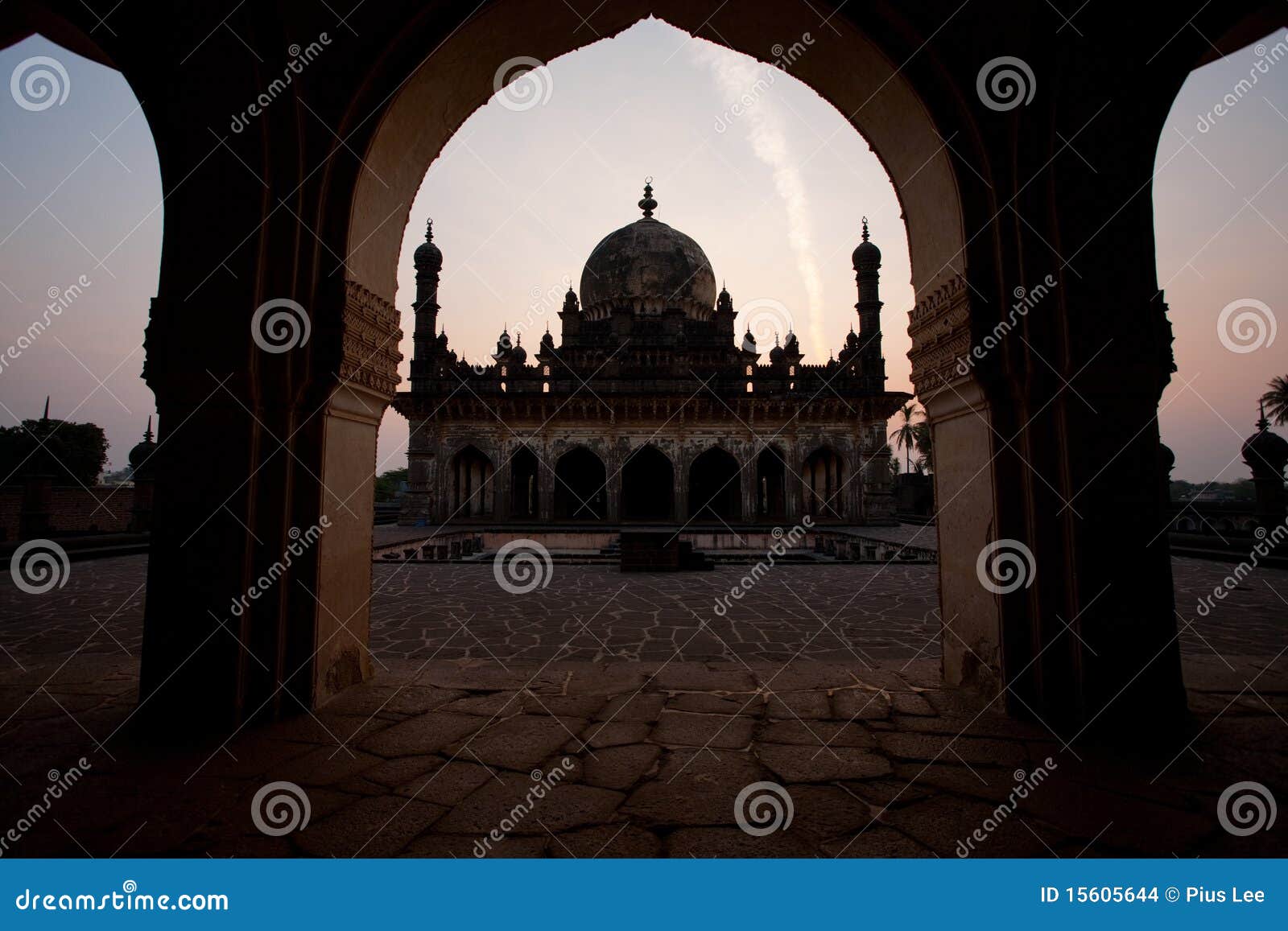 Ibrahim Rauza Framed Mausoleum Stock Photo - Image of india ...