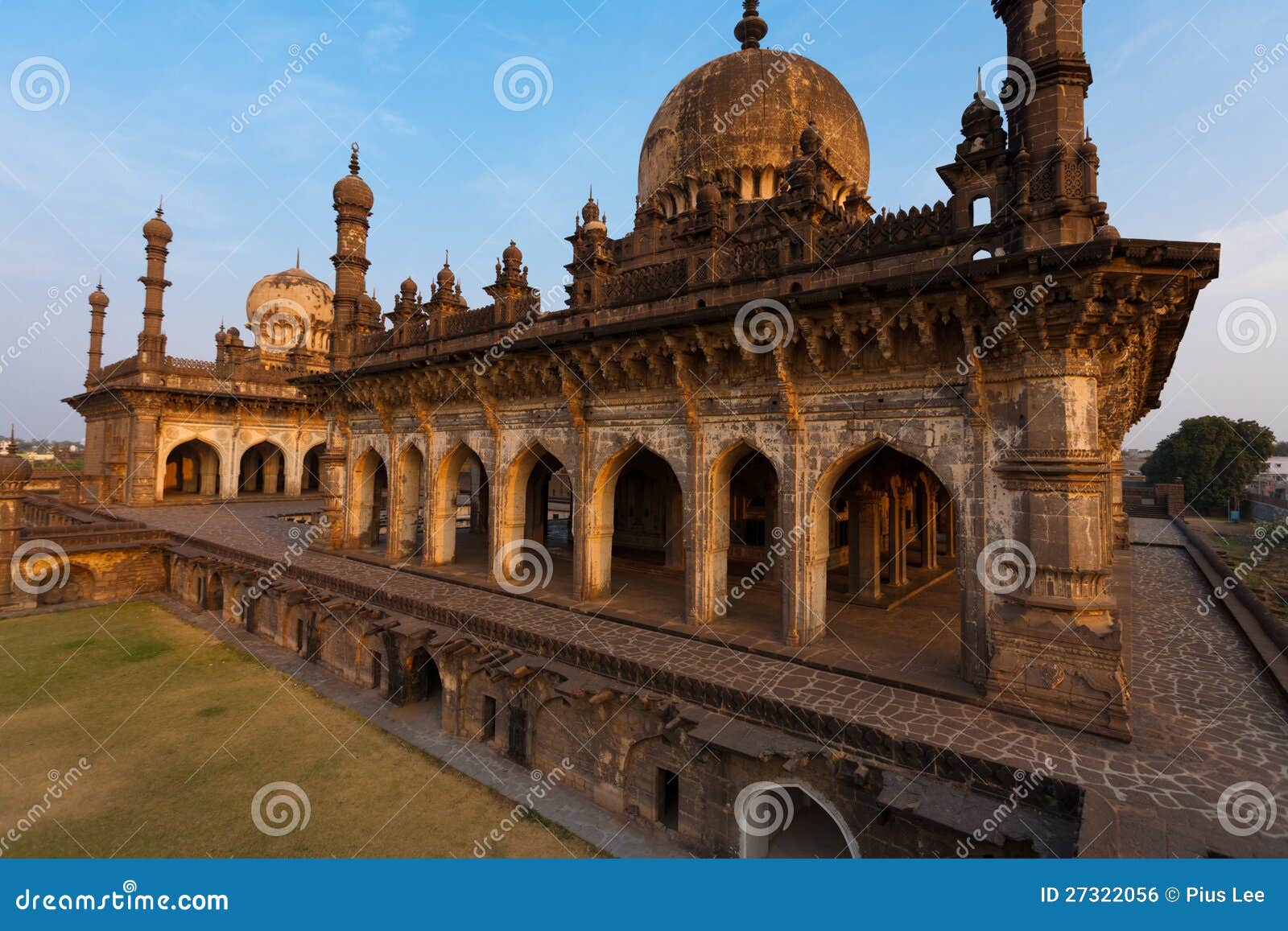 Ibrahim Roza Rauza Mausoleam Rear Angled Stock Photo - Image of travel ...