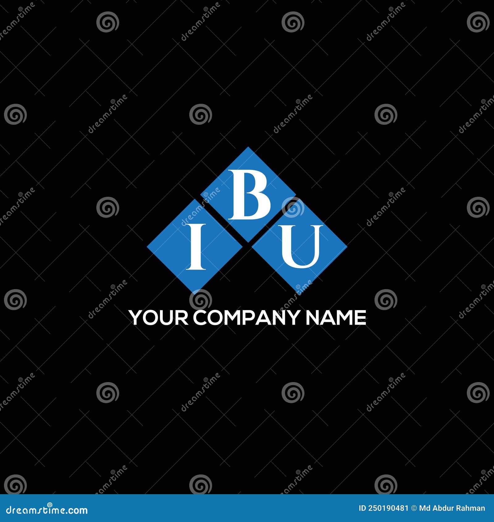 IBU Letter Logo Design on BLACK Background. IBU Creative Initials ...