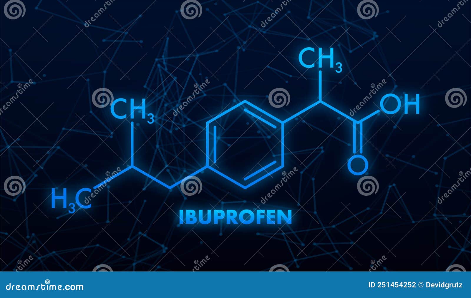 Ibuprofen Formula. Concept of Medicine and Pharmacy Stock Vector ...
