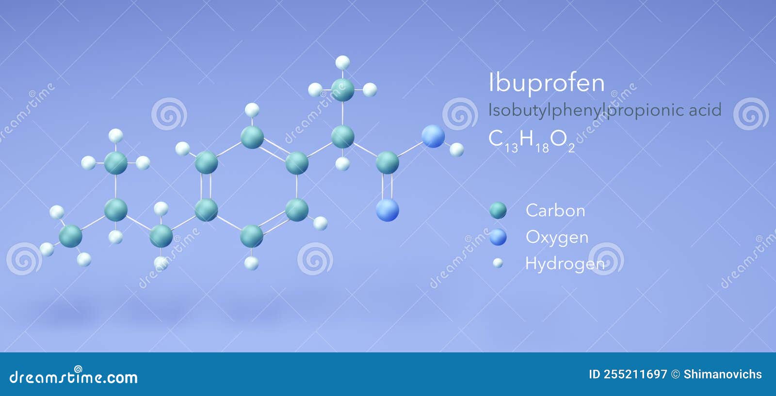 Ibuprofen, Isobutylphenylpropionic Acid, Molecular Structures, 3d Model ...