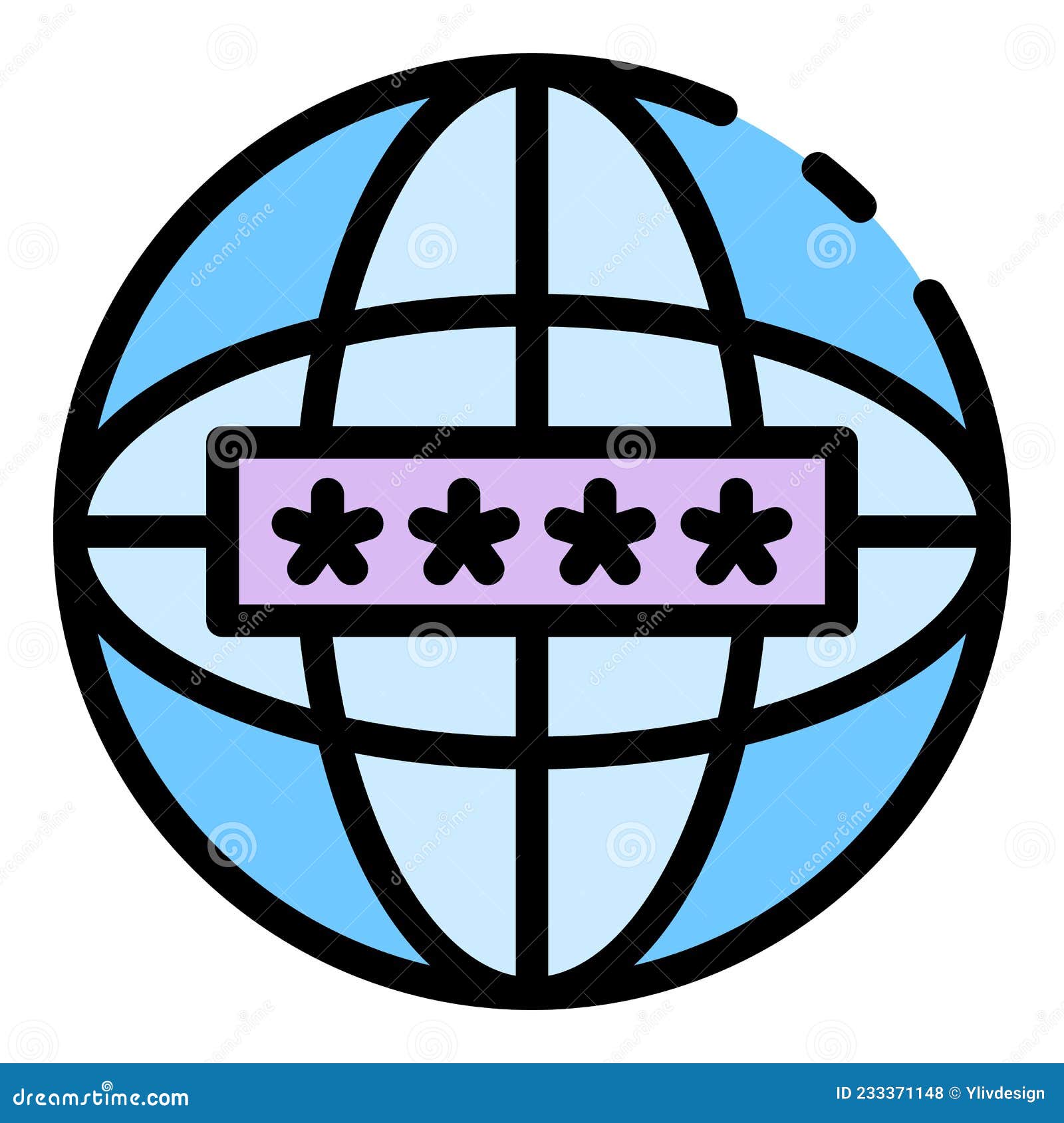 Icône D'authentification Internet Globale Couleur Plan Illustration de ...