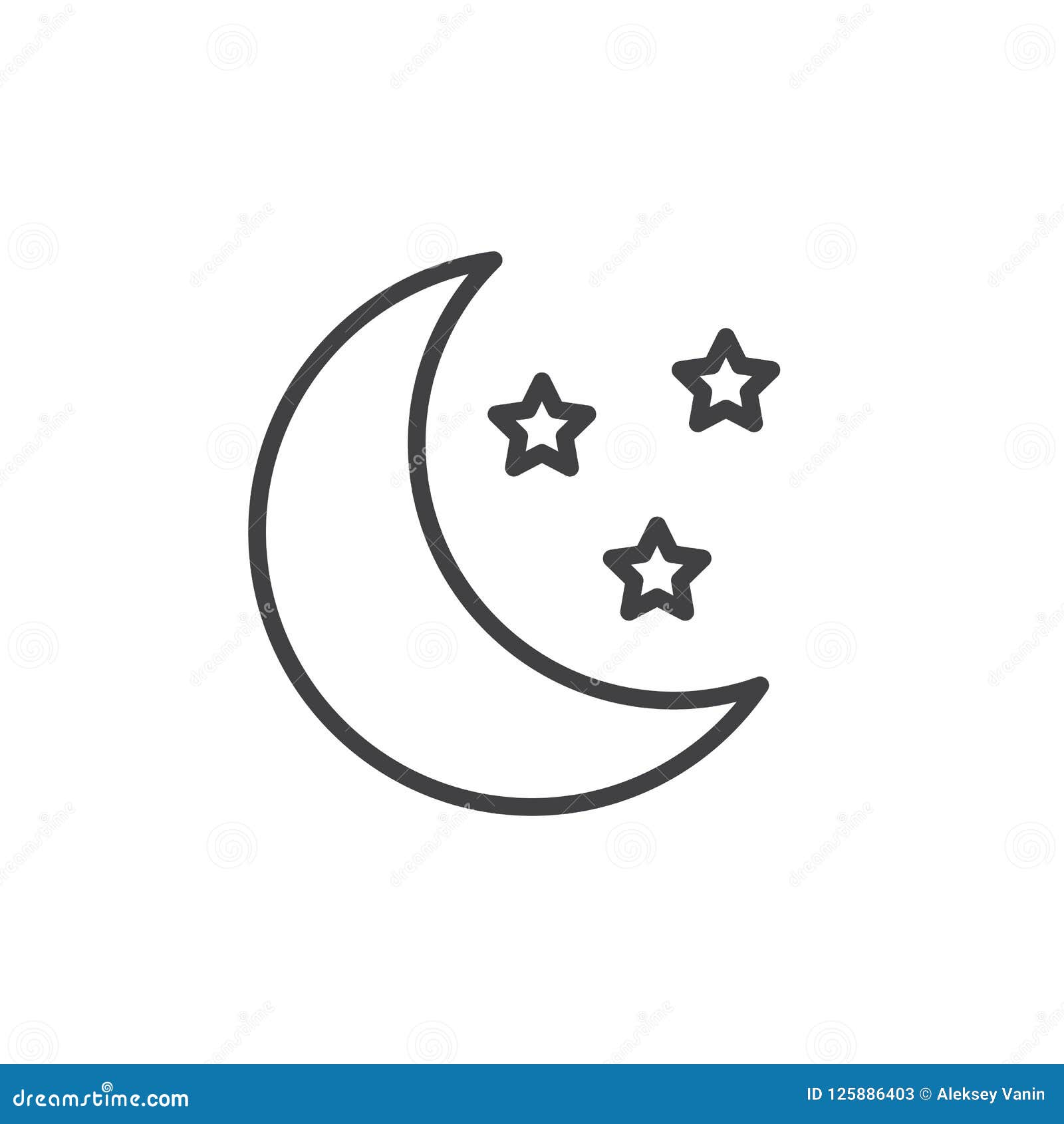 Icône D'ensemble De Lune Et D'étoiles Illustration de Vecteur ...