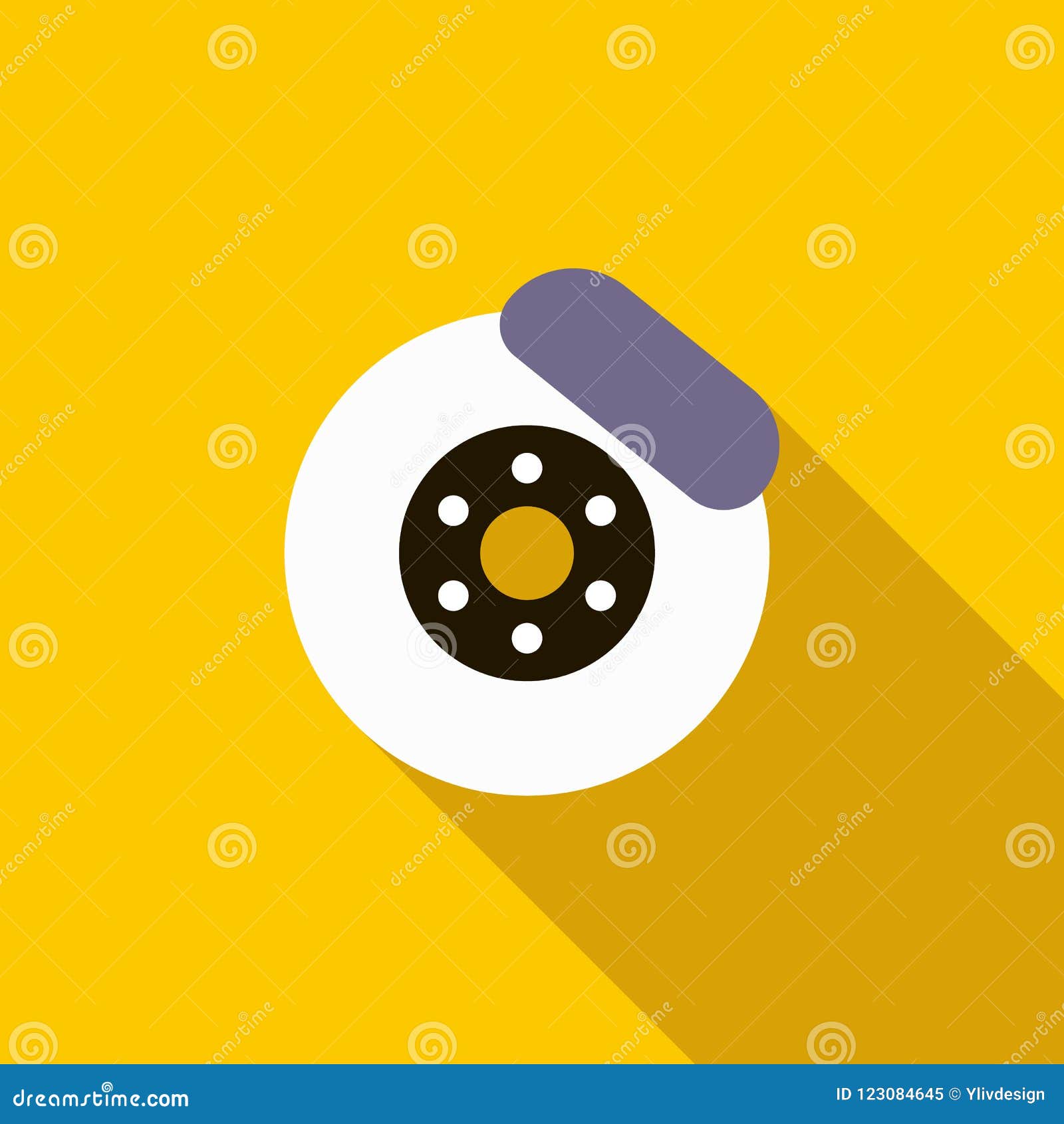 Icône De Disque De Frein, Style Plat Illustration Stock - Illustration ...