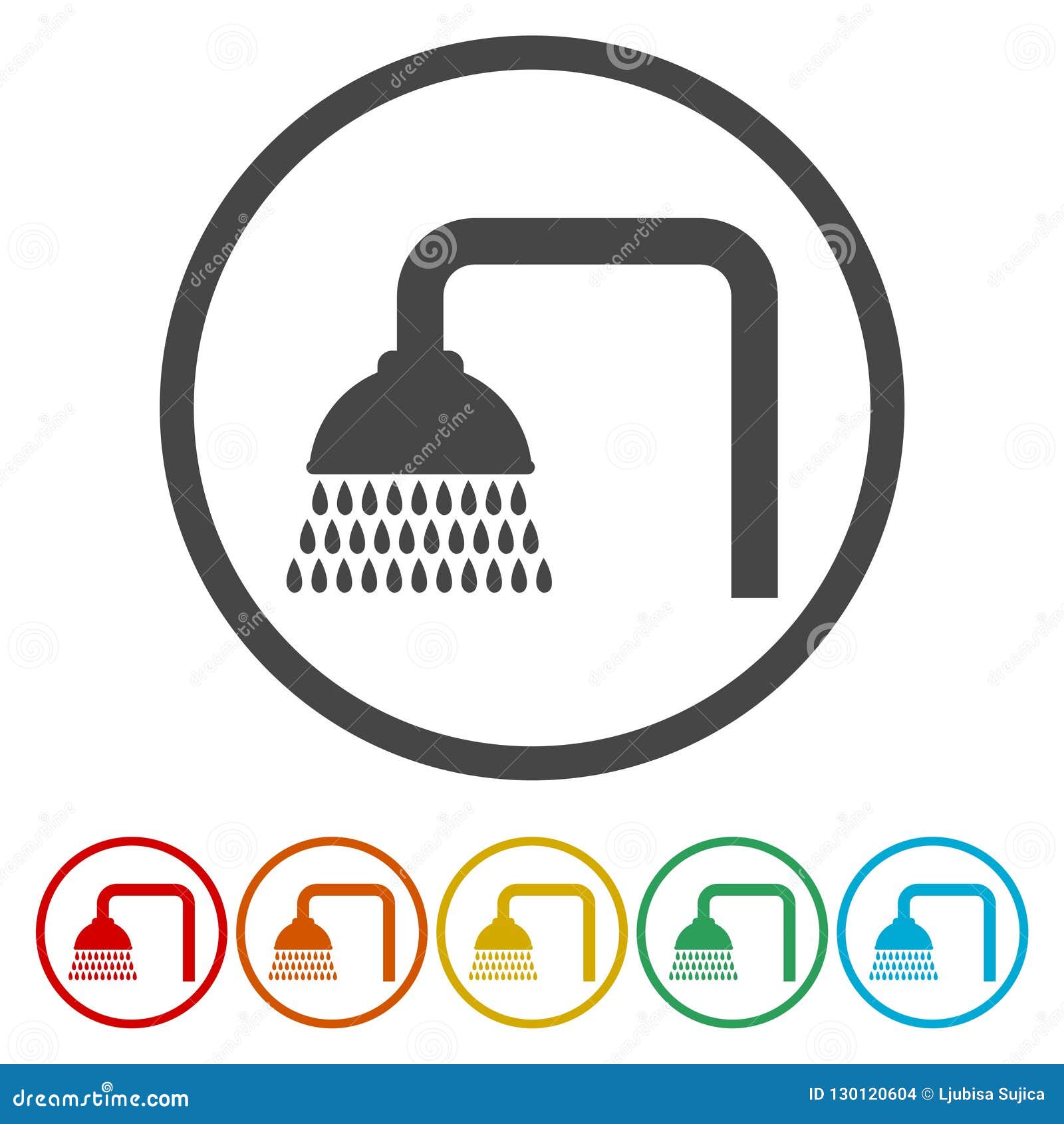 Icône De Douche Symbole Plat De Douche Illustration de Vecteur ...