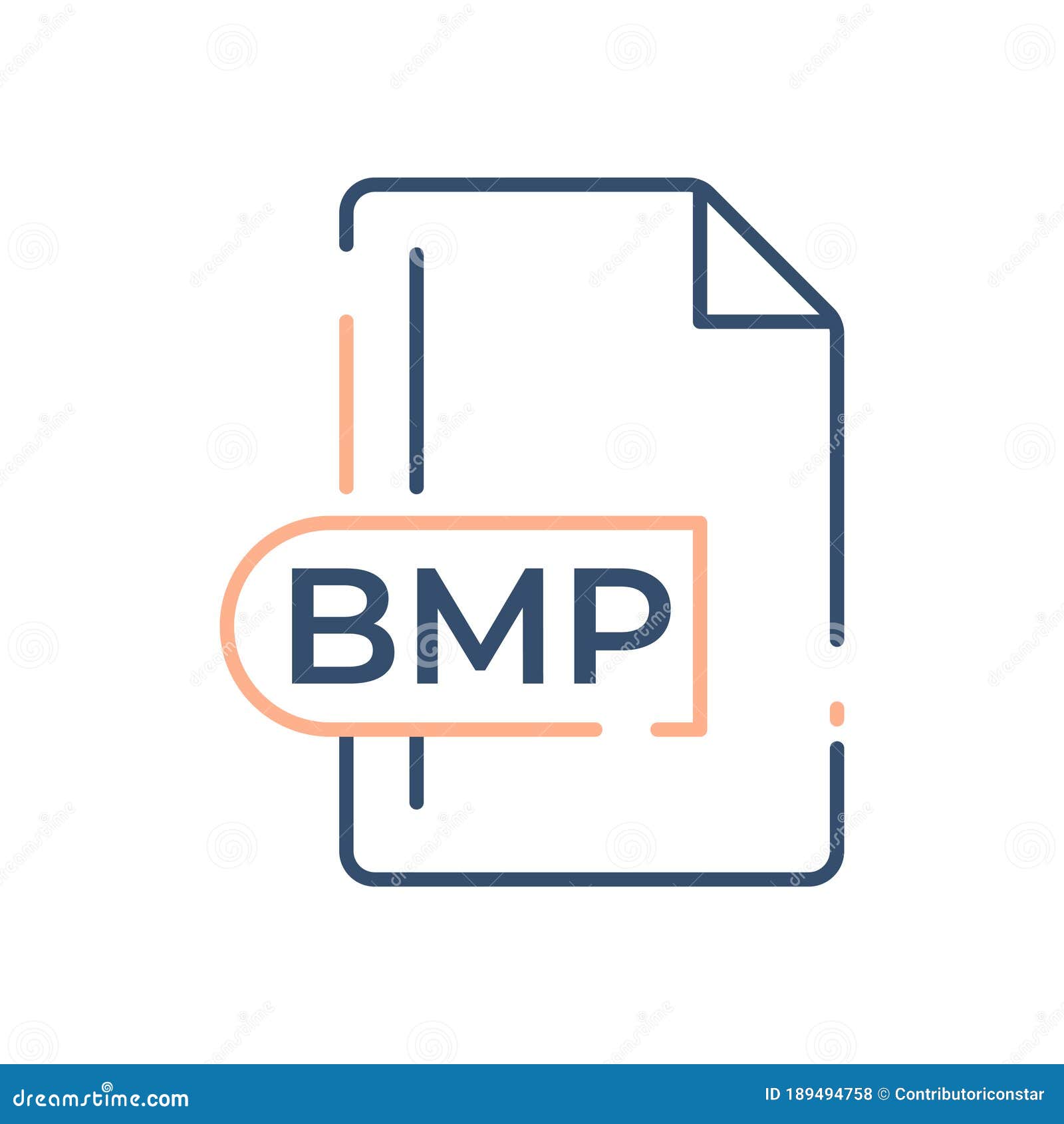 Icône De Format De Fichier BMP. Ligne D'extension Bitmap De Fichier ...