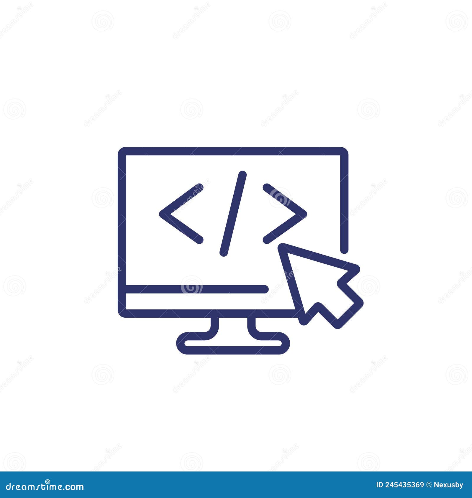 Icône De Ligne De Codage Avec Code à L'écran Illustration de Vecteur ...