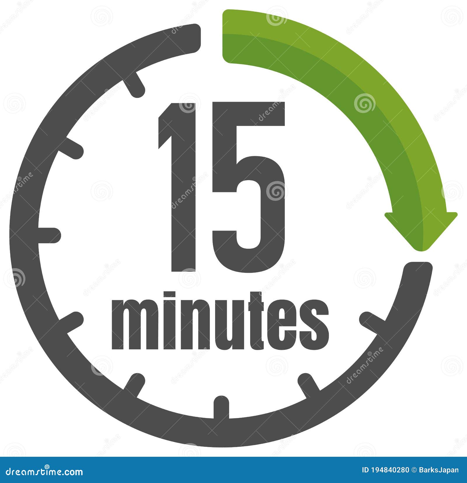 Icône De Passage De Temps Timer D'horloge 15 Minutes Illustration de ...