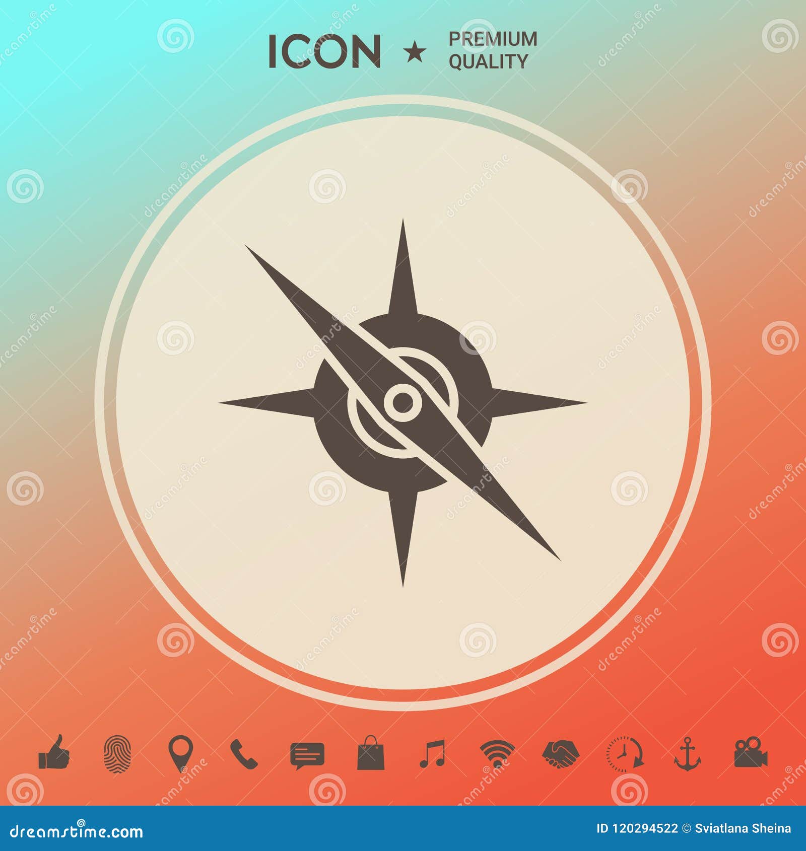 Icône De Symbole De Boussole Illustration de Vecteur - Illustration du ...