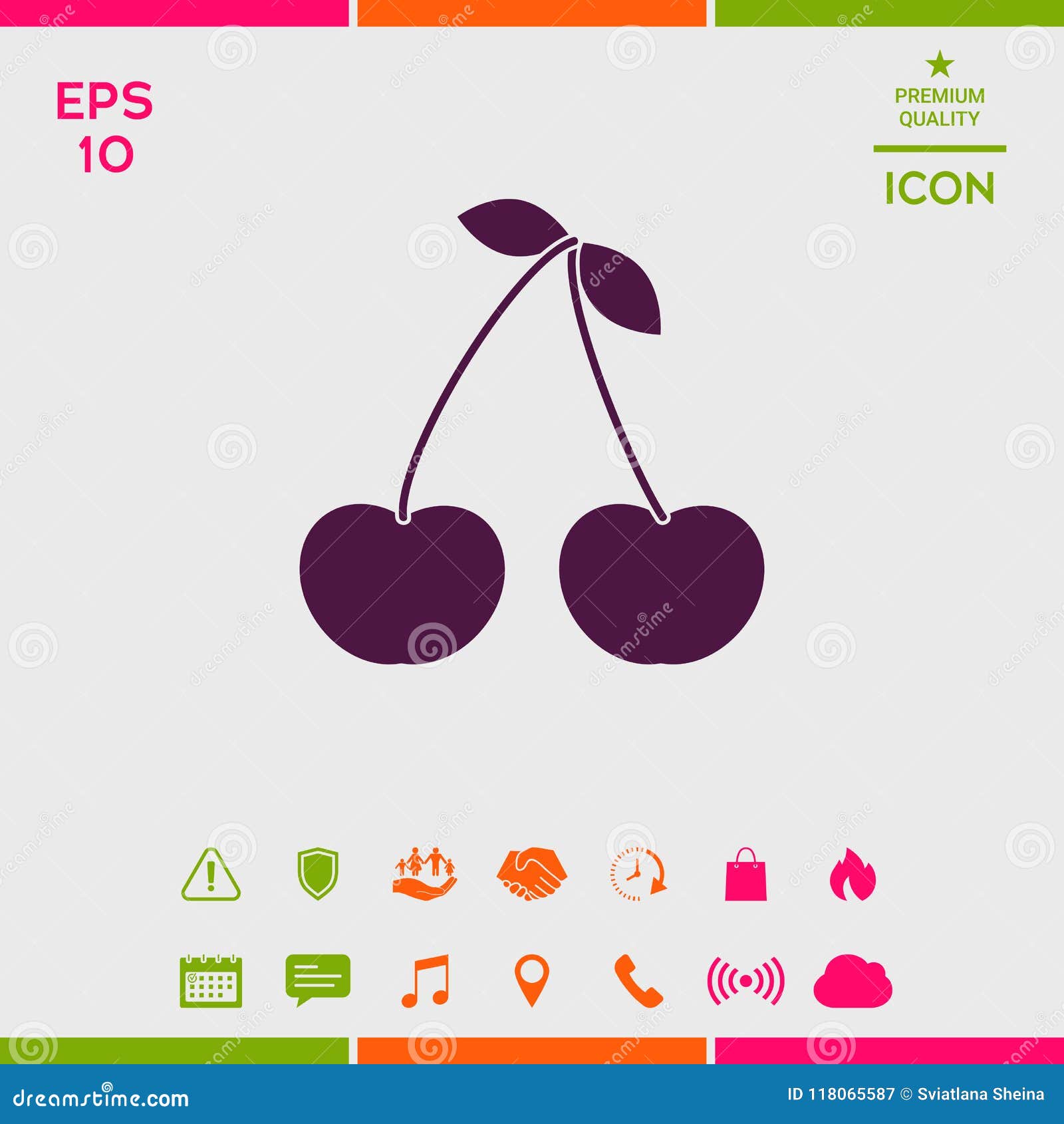 Icône de symbole de cerise illustration de vecteur. Illustration du ...