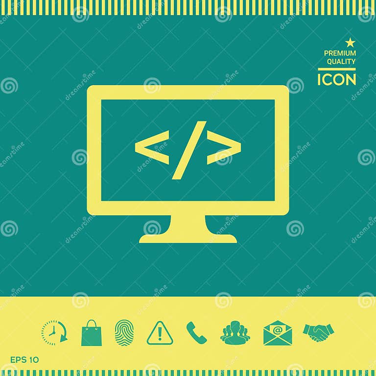 Icône de symbole de codage illustration de vecteur. Illustration du ...