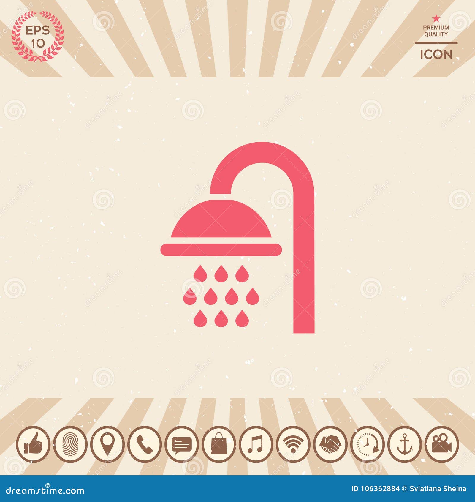 Icône de symbole de douche illustration de vecteur. Illustration du ...