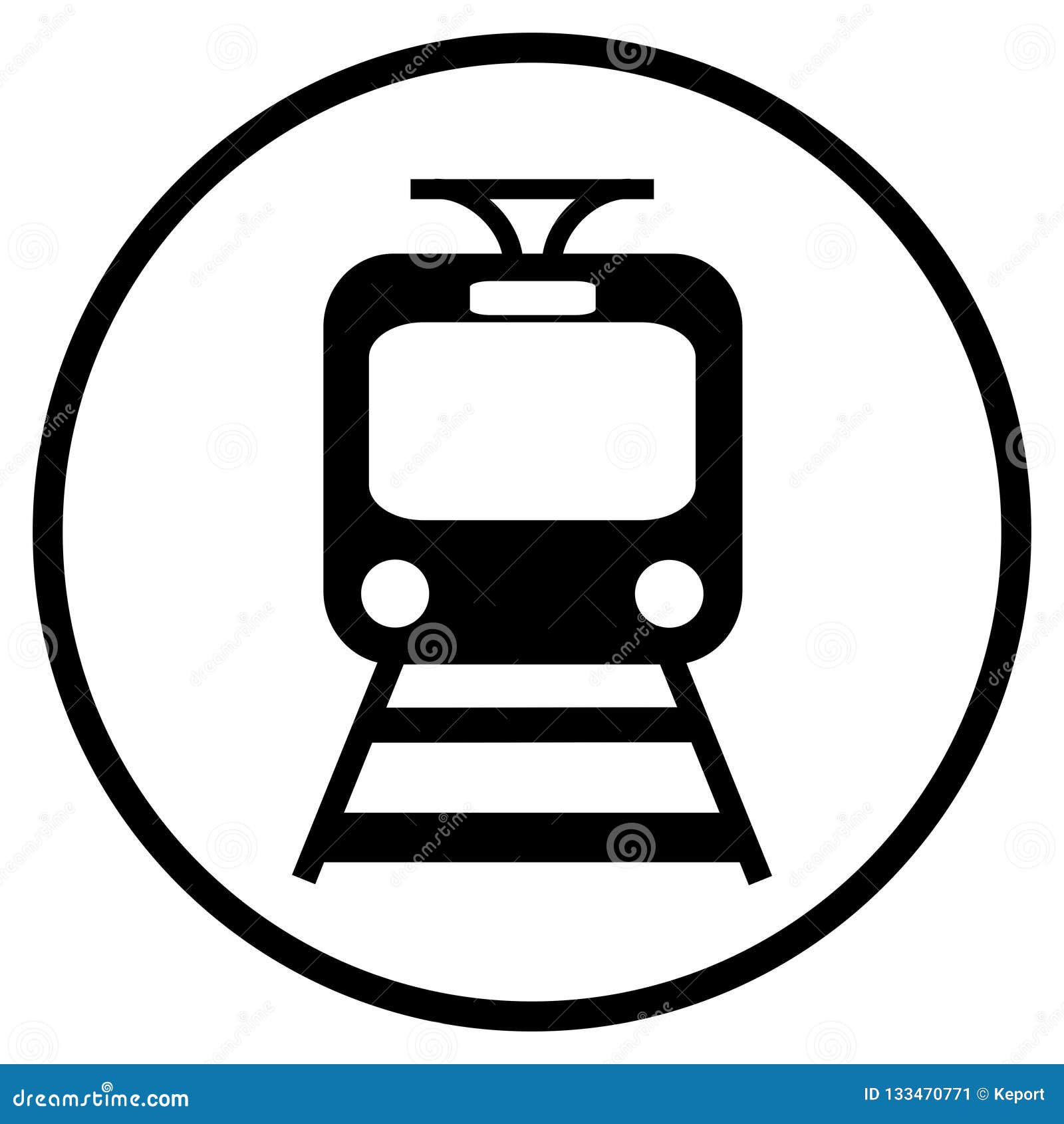 Icône De Train En Cercle Noir Illustration Stock - Illustration du ...