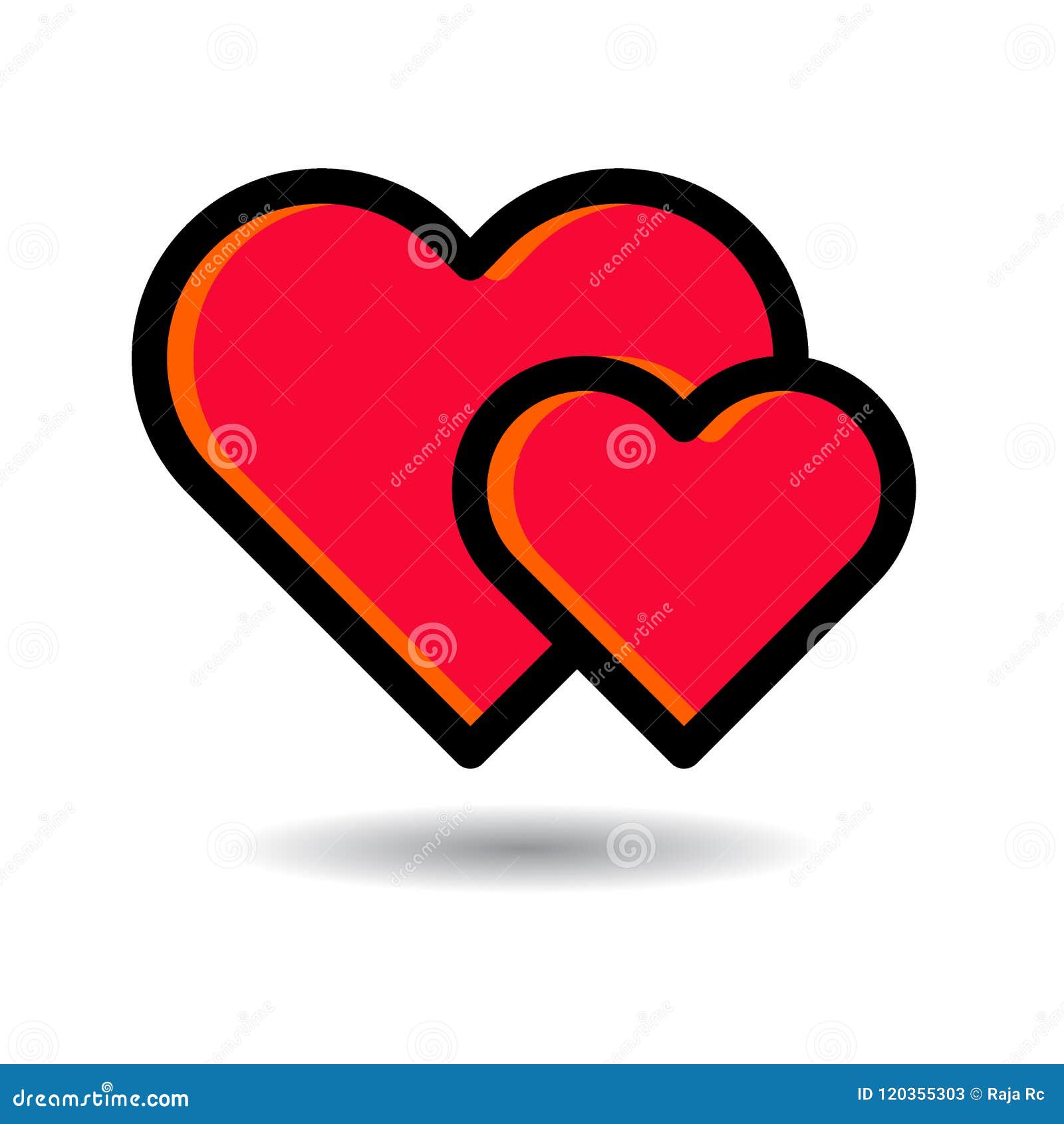Icône De Web De Deux Coeurs Illustration de Vecteur - Illustration du ...