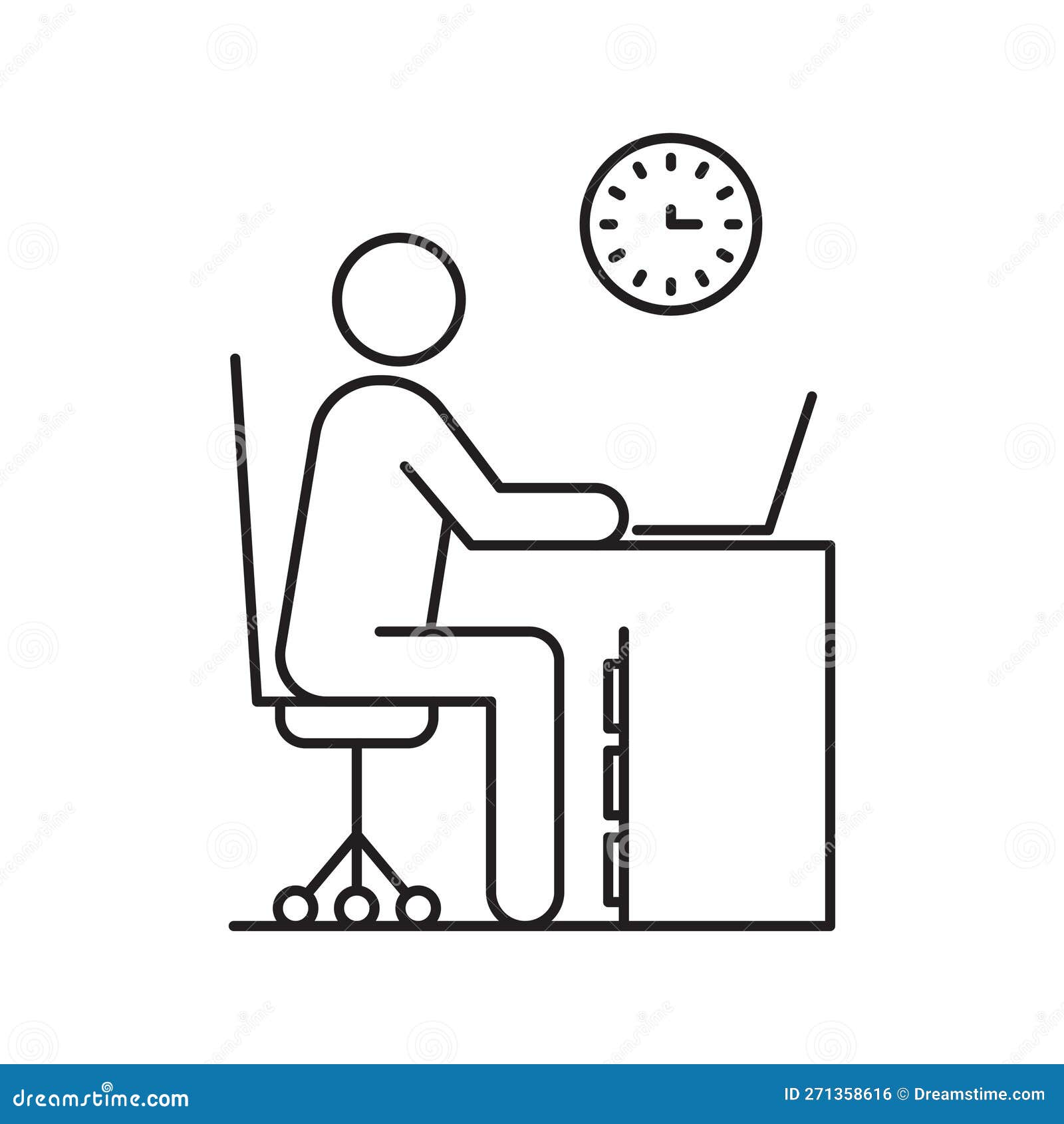 Icône Du Poste De Travail De Table Man Illustration de Vecteur ...