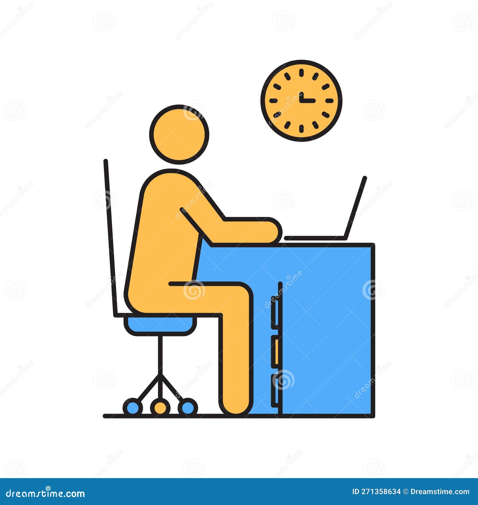 Icône Du Poste De Travail De Table Man Illustration de Vecteur ...