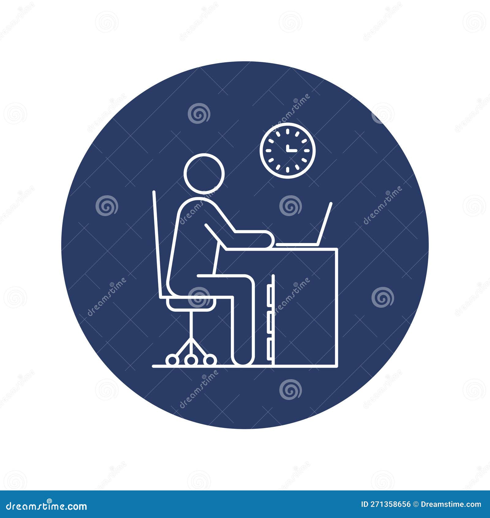 Icône Du Poste De Travail De Table Man Illustration de Vecteur ...