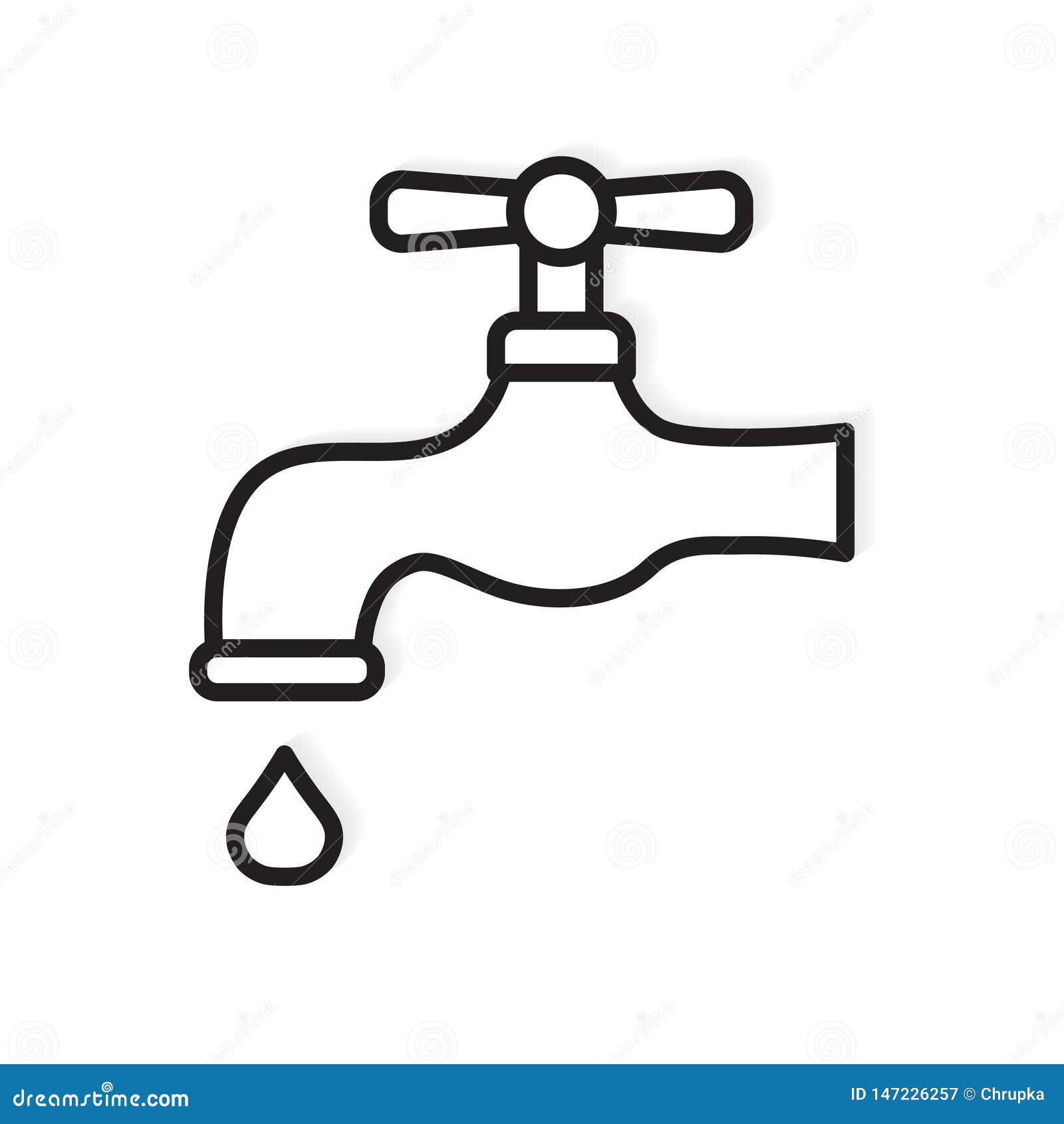 Icône du robinet d'eau illustration de vecteur. Illustration du forme ...
