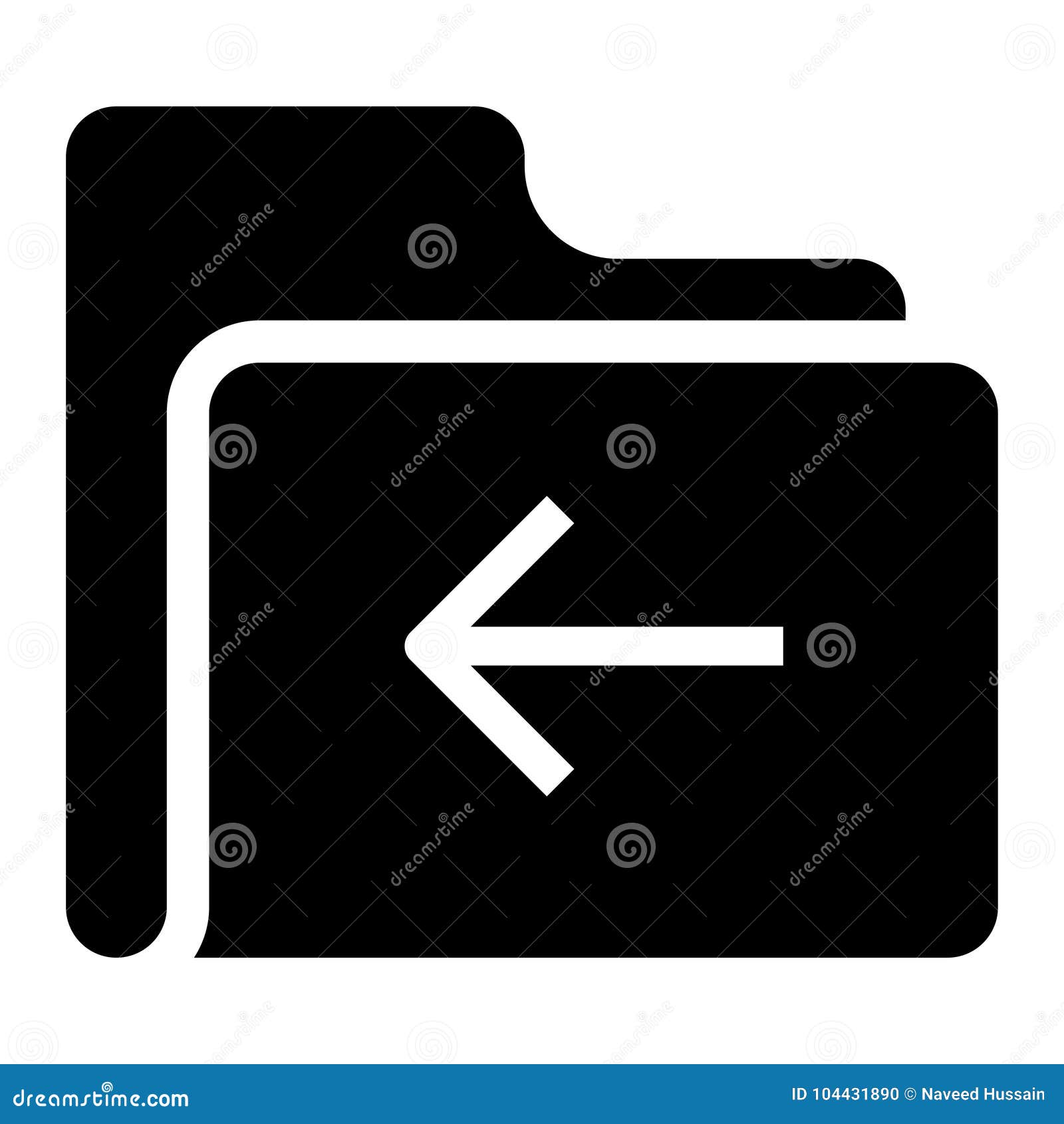 Icône Inverse De Glyphs De Dossier Illustration Stock - Illustration du ...