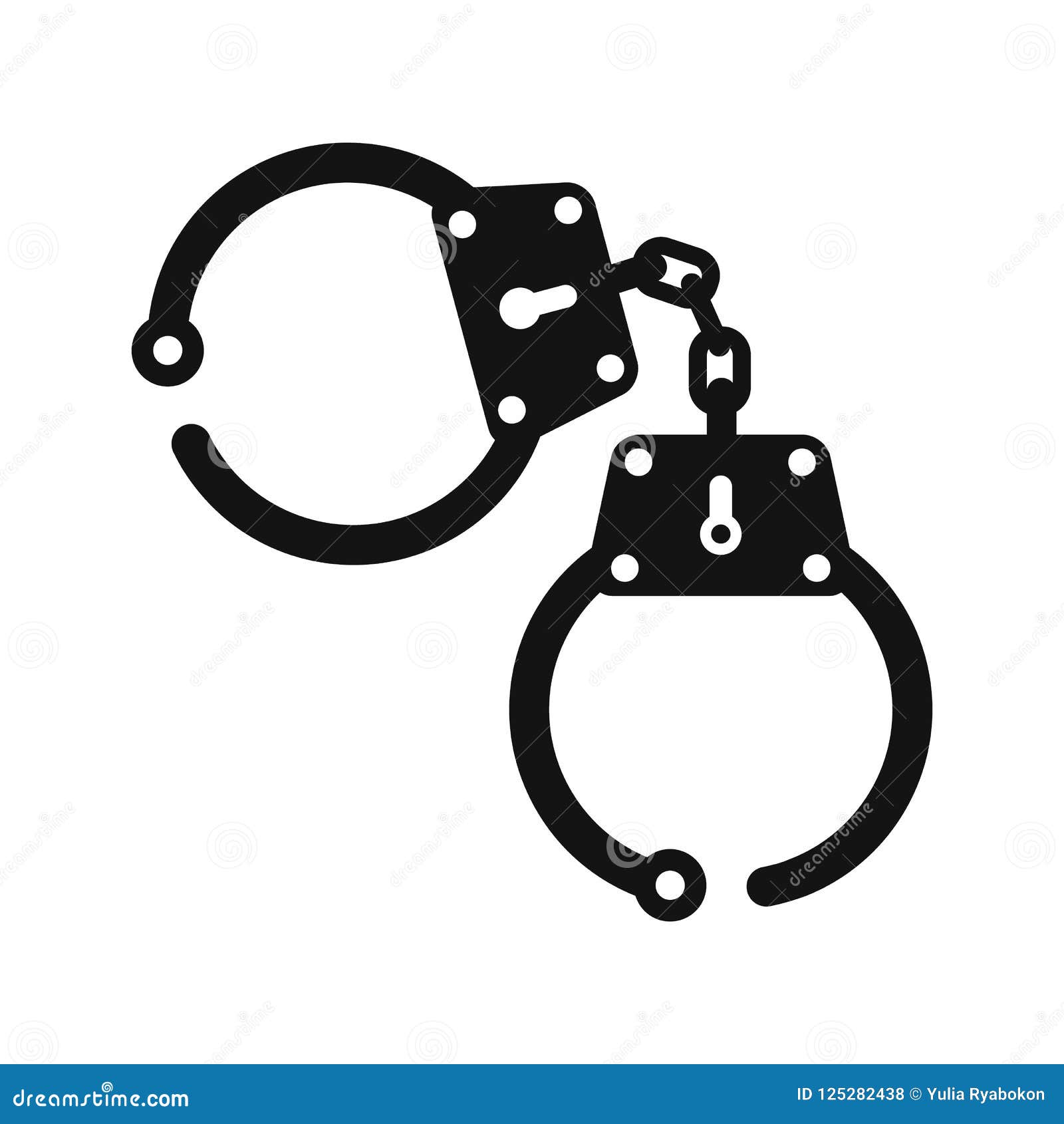 Icône noire de menotte illustration stock. Illustration du permissible ...