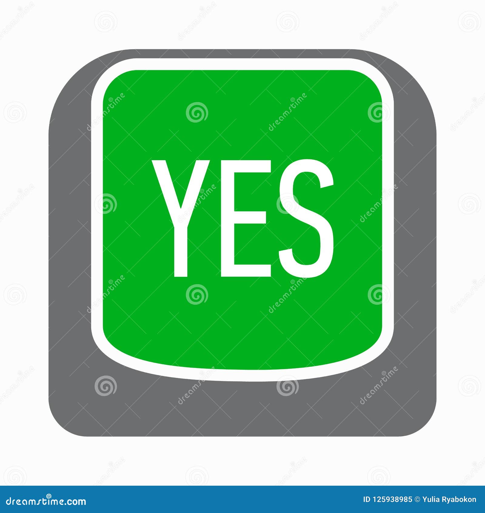 Icône Oui Verte De Bouton, Style Simple Illustration Stock ...