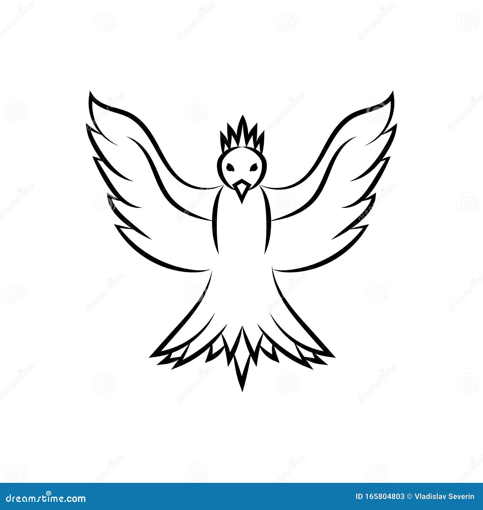 Icône Phoenix Oiseau illustration de vecteur. Illustration du mythique ...